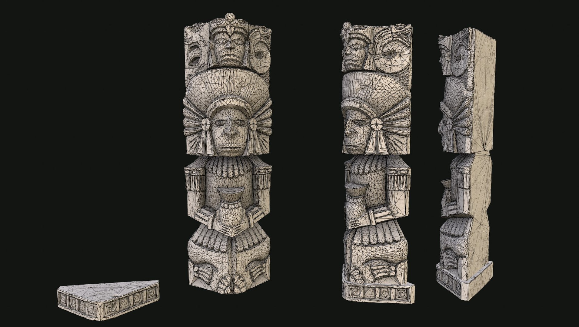3D Statue Aztec Medicine Man Model - TurboSquid 2216384