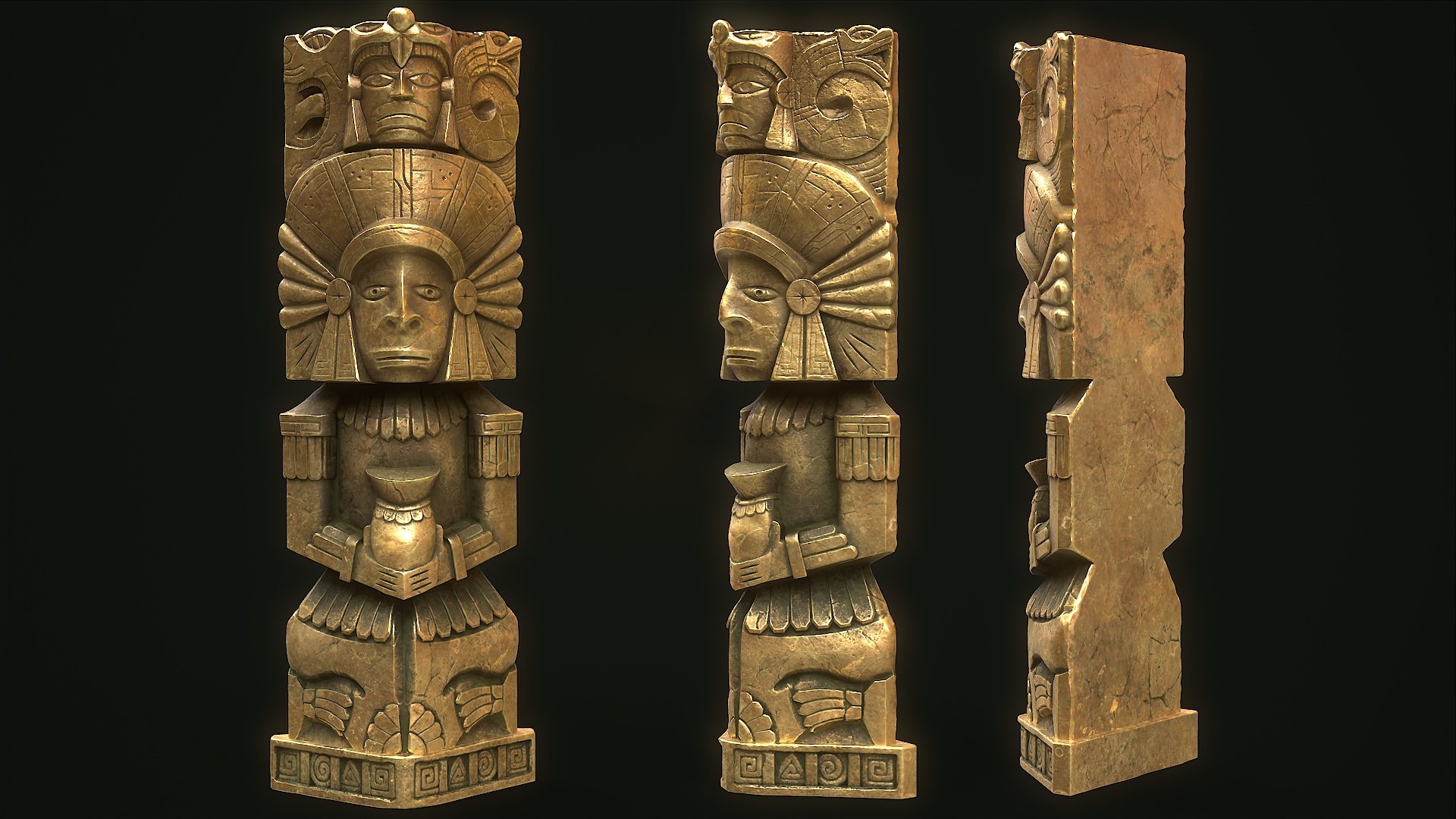 3D Statue Aztec Medicine Man Model - TurboSquid 2216384