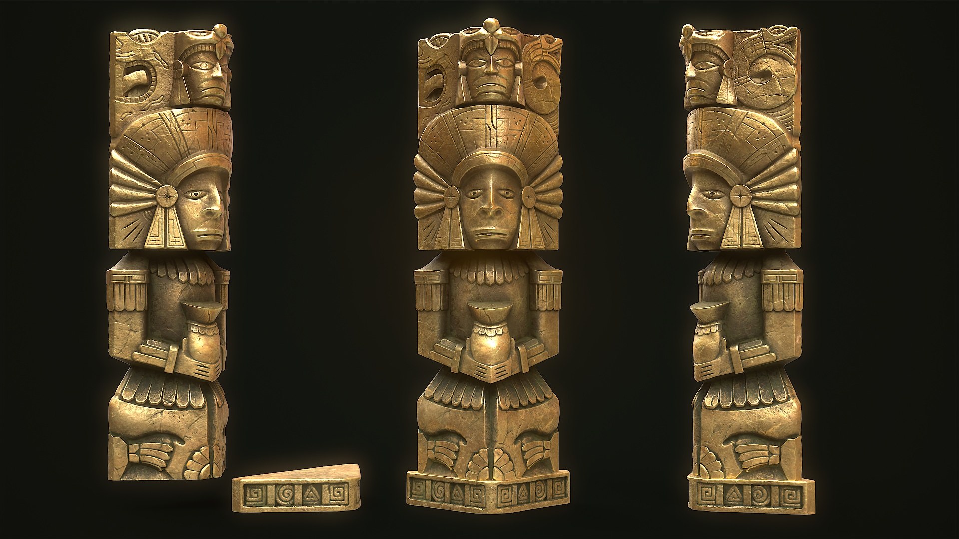 3D Statue Aztec Medicine Man Model - TurboSquid 2216384