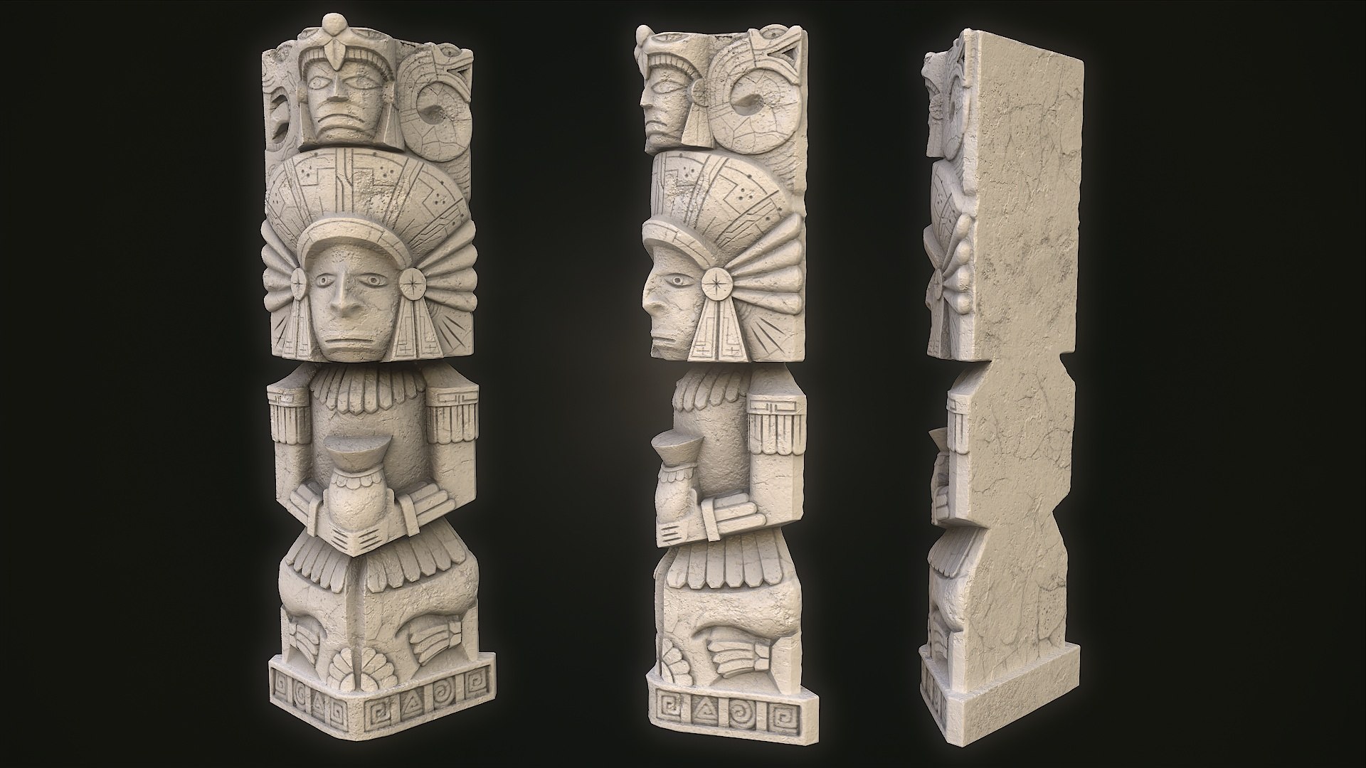 3D Statue Aztec Medicine Man Model - TurboSquid 2216384