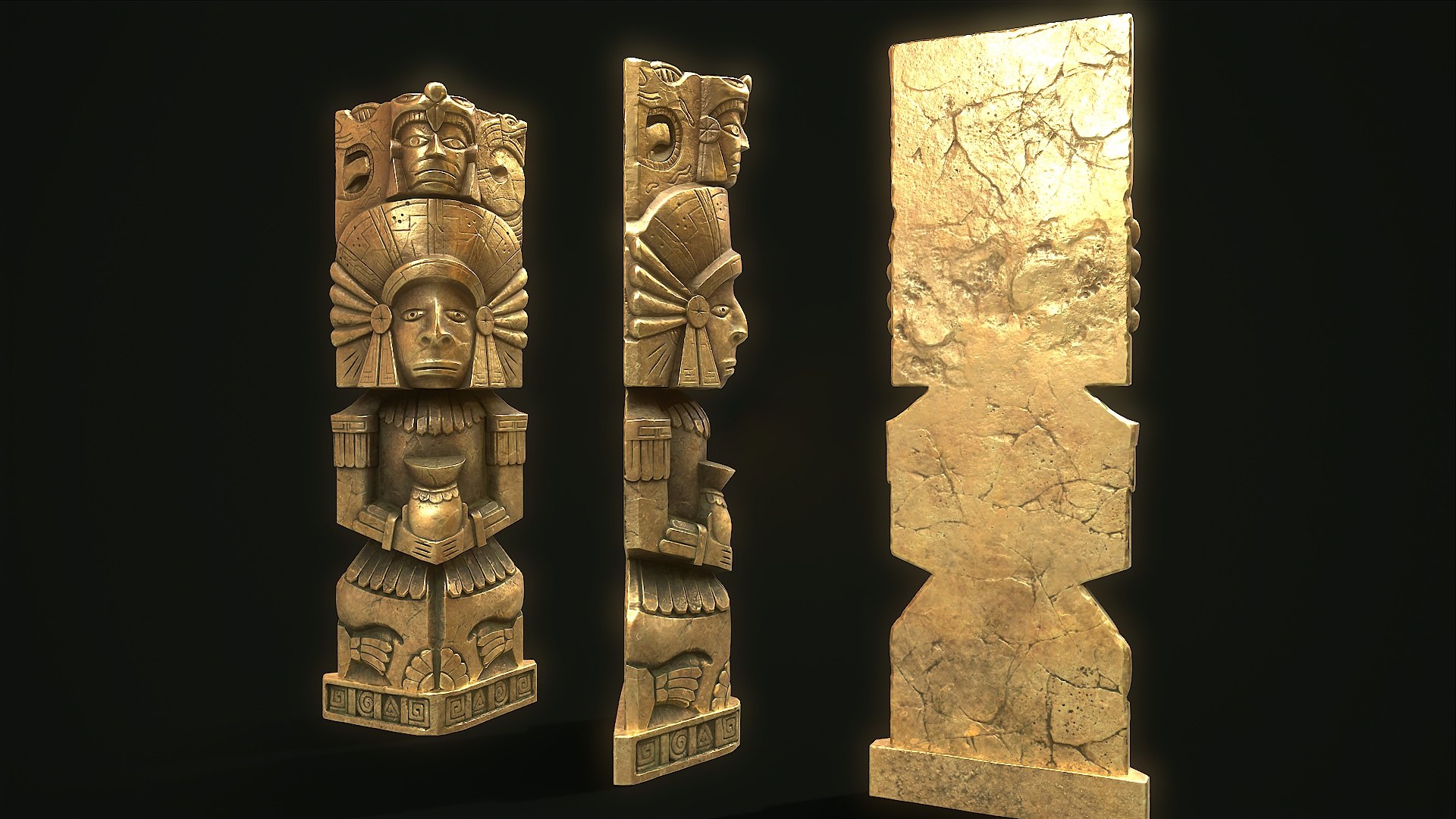 3D Statue Aztec Medicine Man Model - TurboSquid 2216384