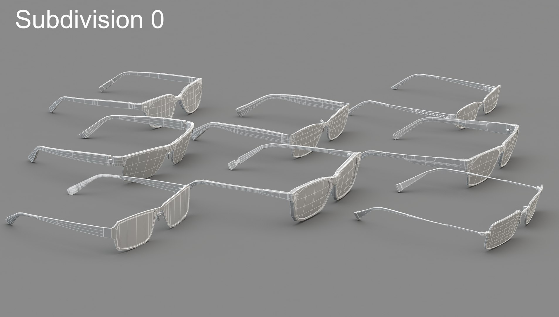 3d model glasses set