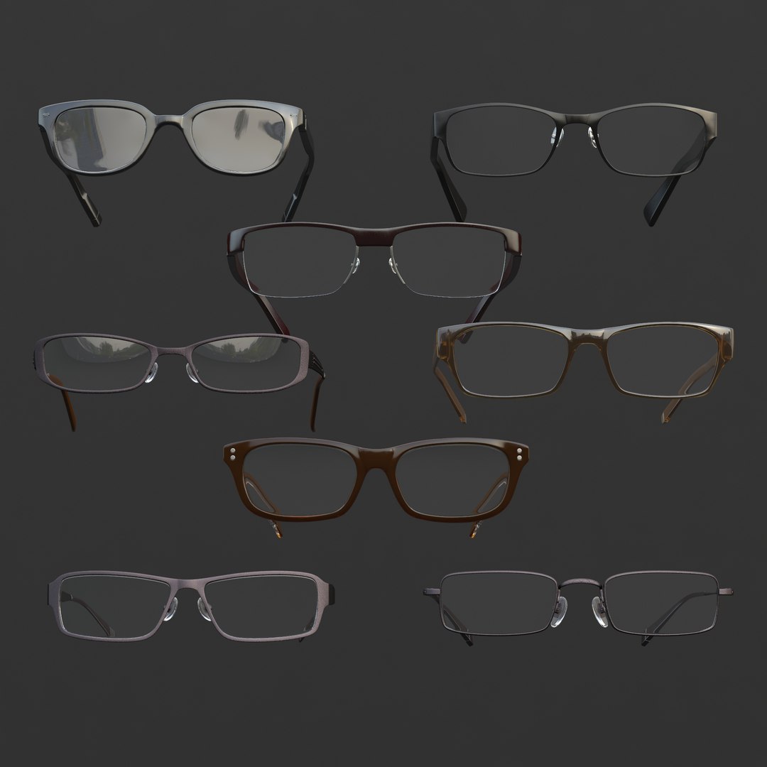 3d model glasses set
