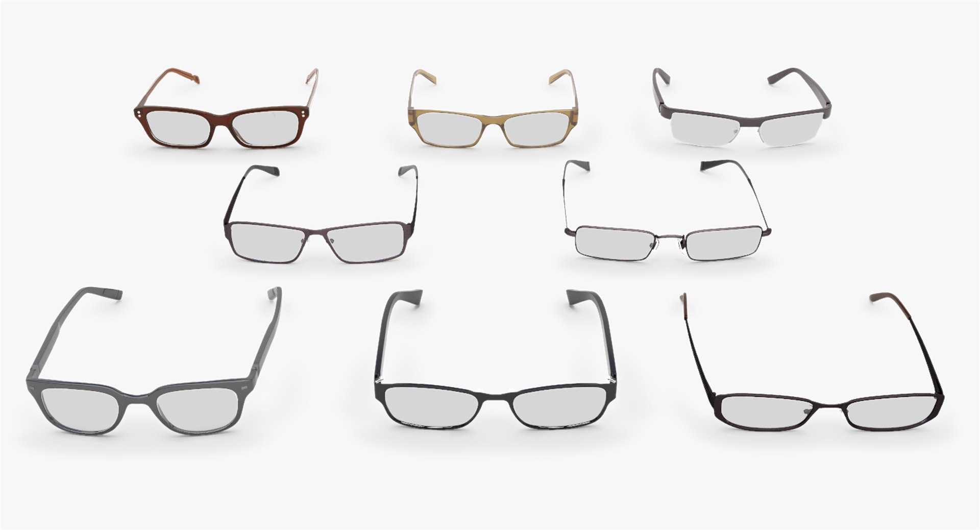 3d model glasses set