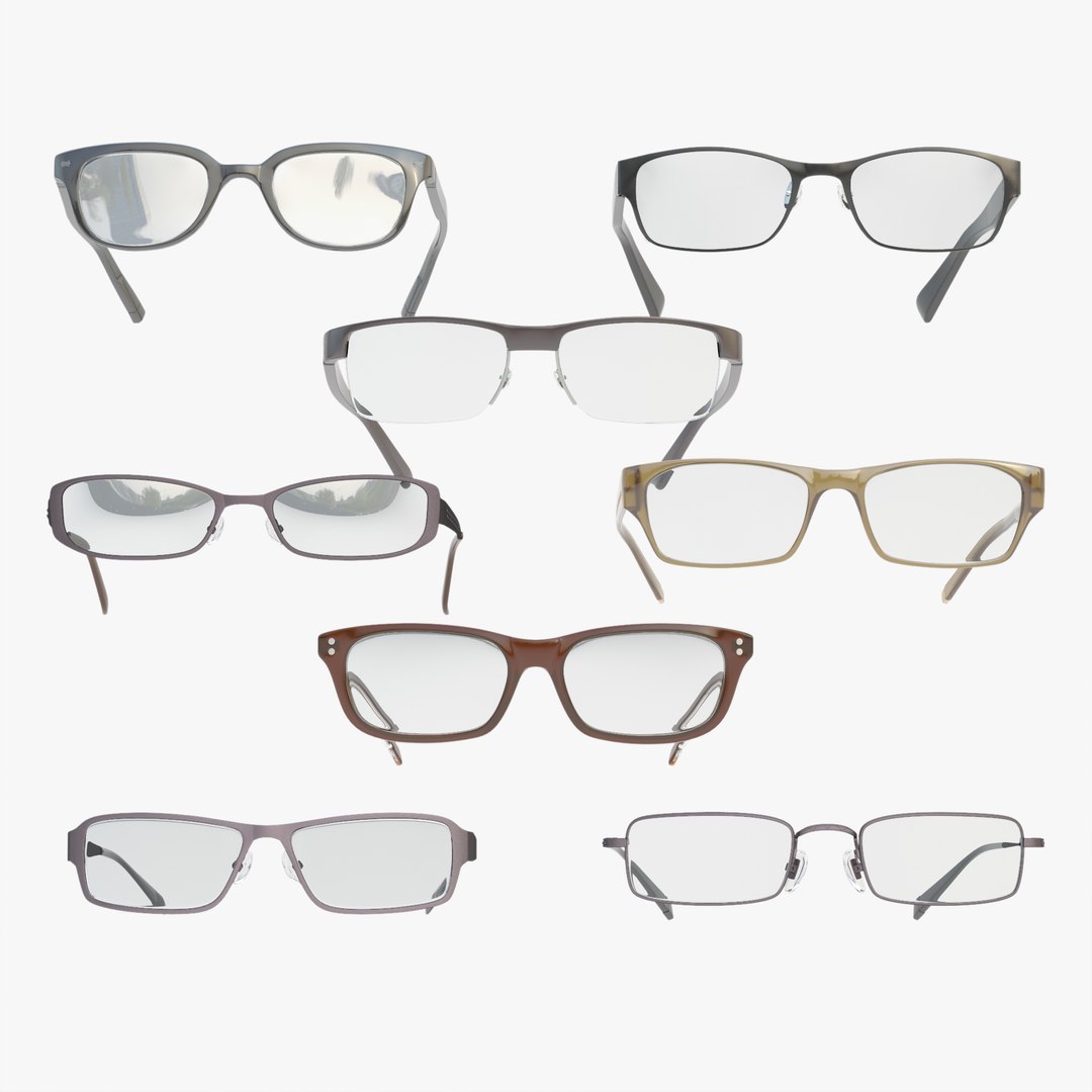 3d model glasses set