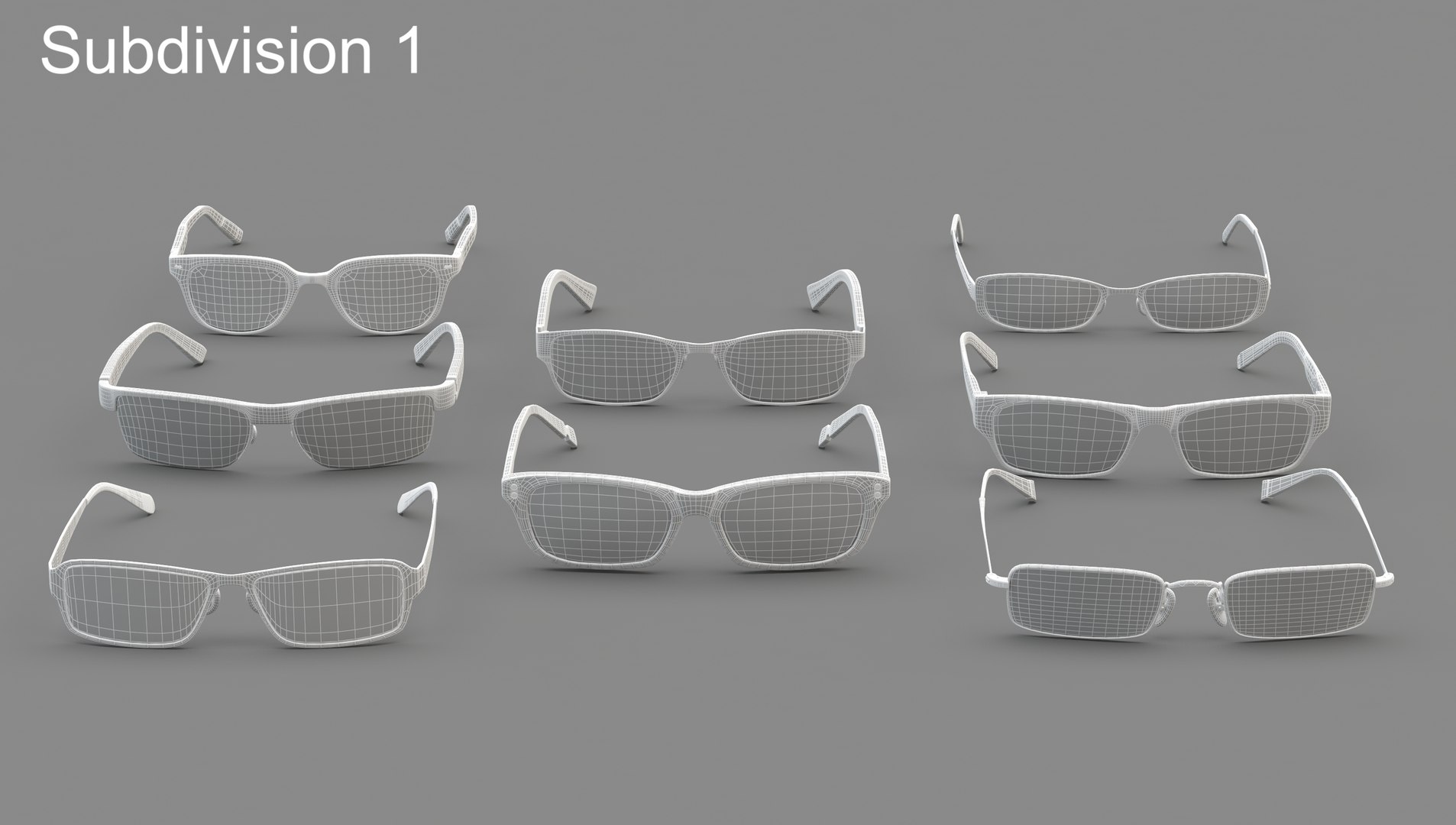 3d model glasses set