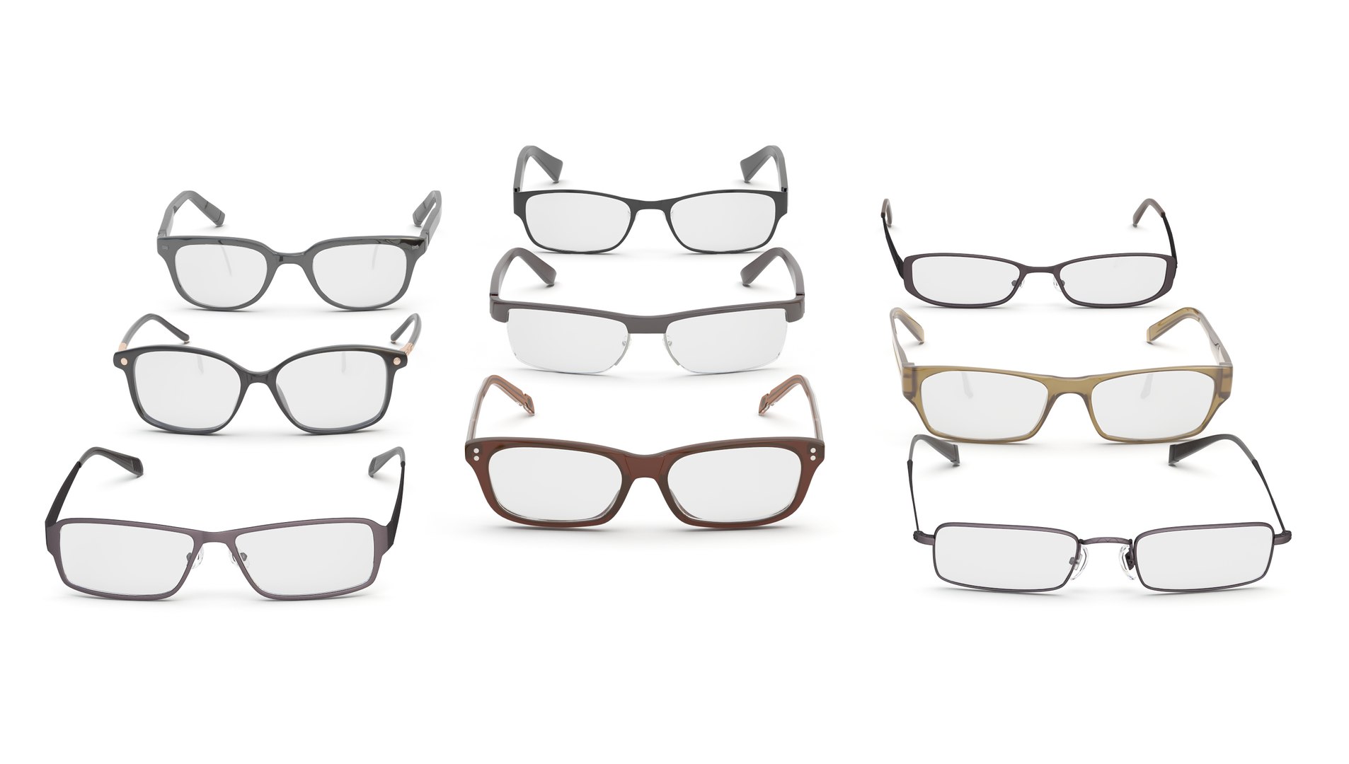 3d model glasses set