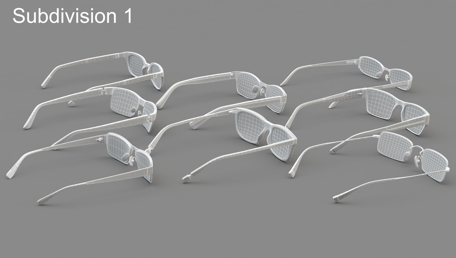 3d model glasses set