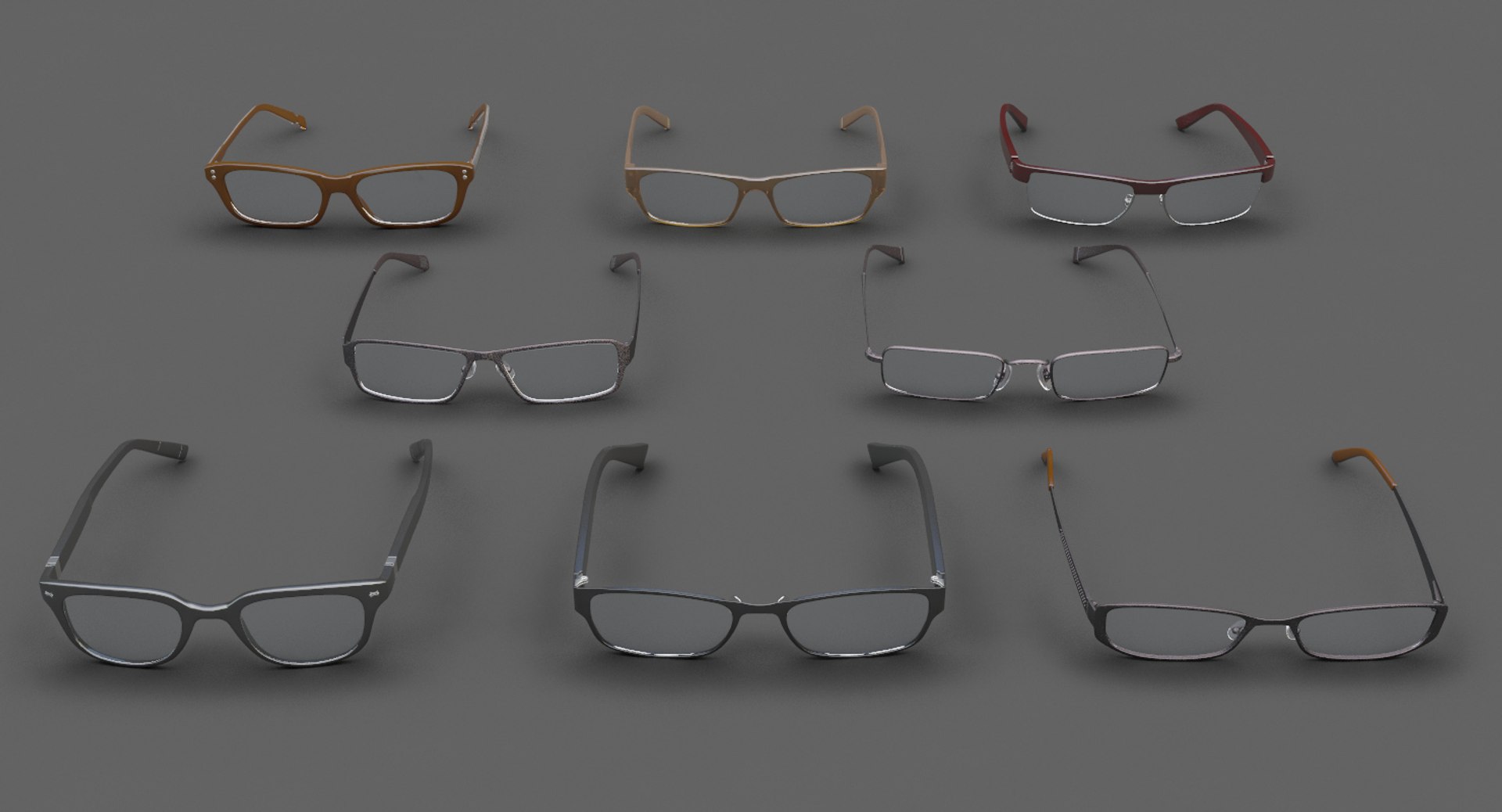 3d model glasses set