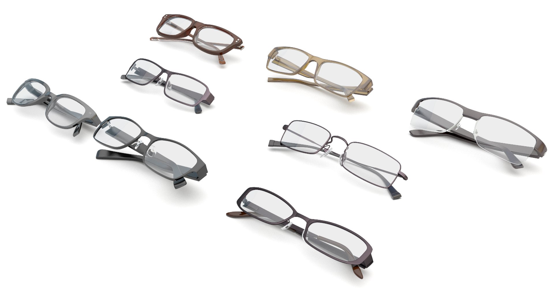 3d model glasses set