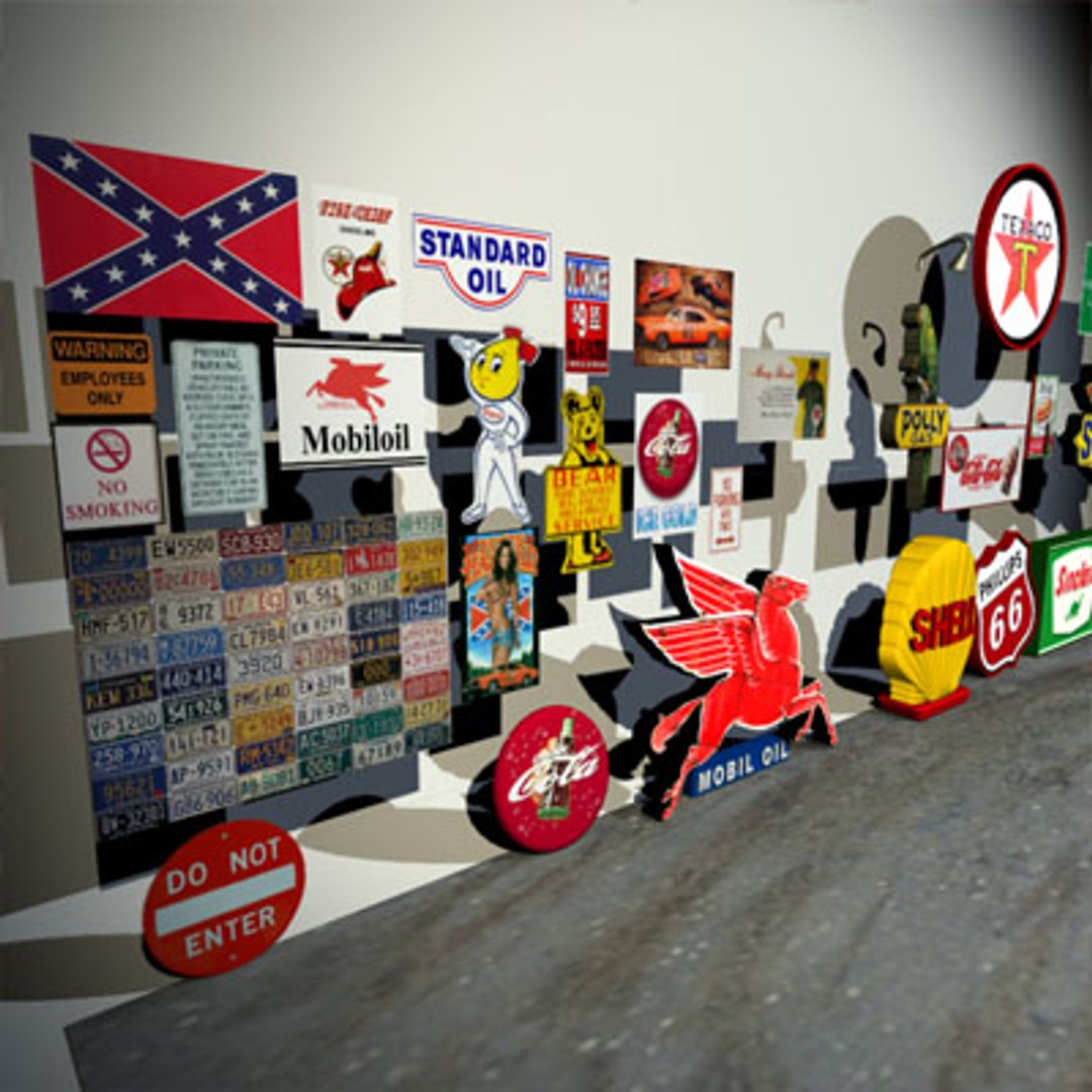 3d Garage Wall Signs 01