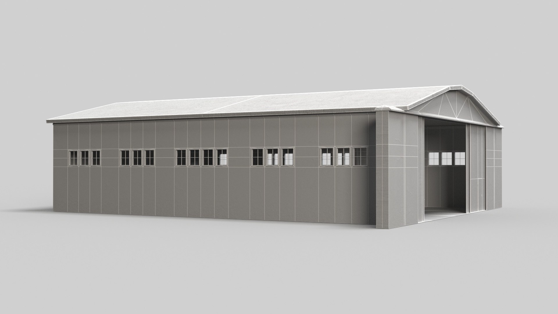 3D Vintage Aeroclub Aircraft Hangar PBR Real Scale Game Model ...