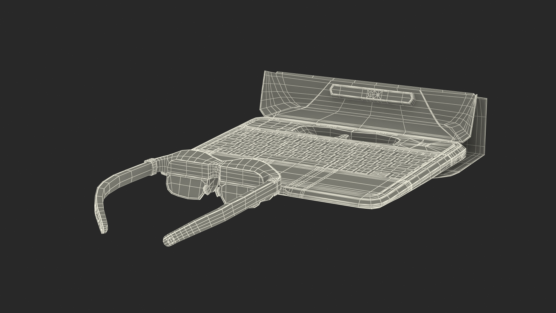 Augmented Reality Laptop Spacetop with Glasses 3D model - TurboSquid ...