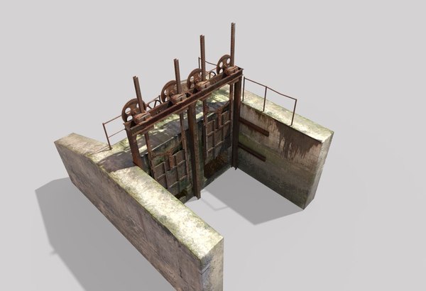 3D dam sluice gate - TurboSquid 1487500