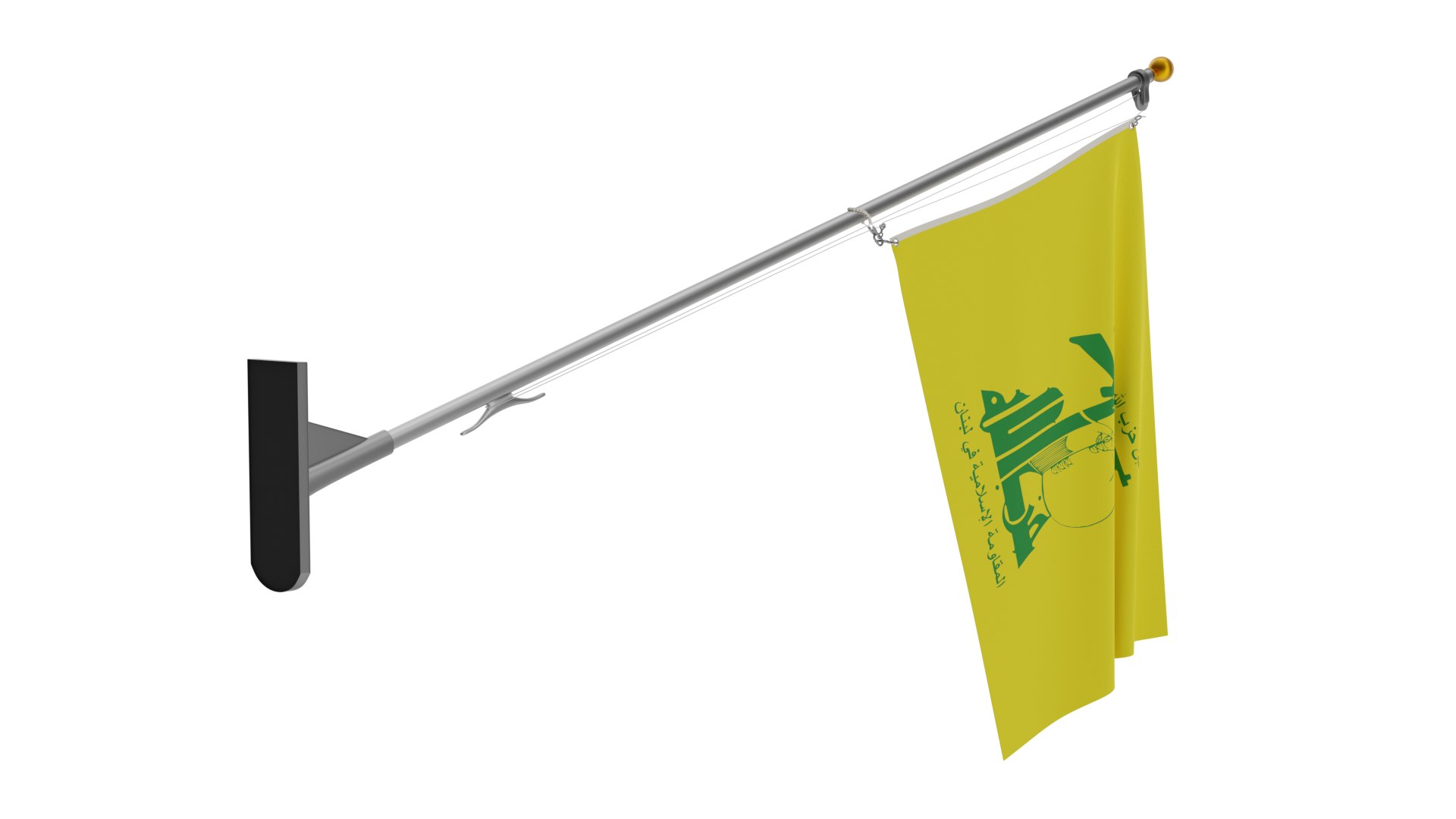Wall Flag Hezbollah Lebanon T2 3D - TurboSquid 2263432