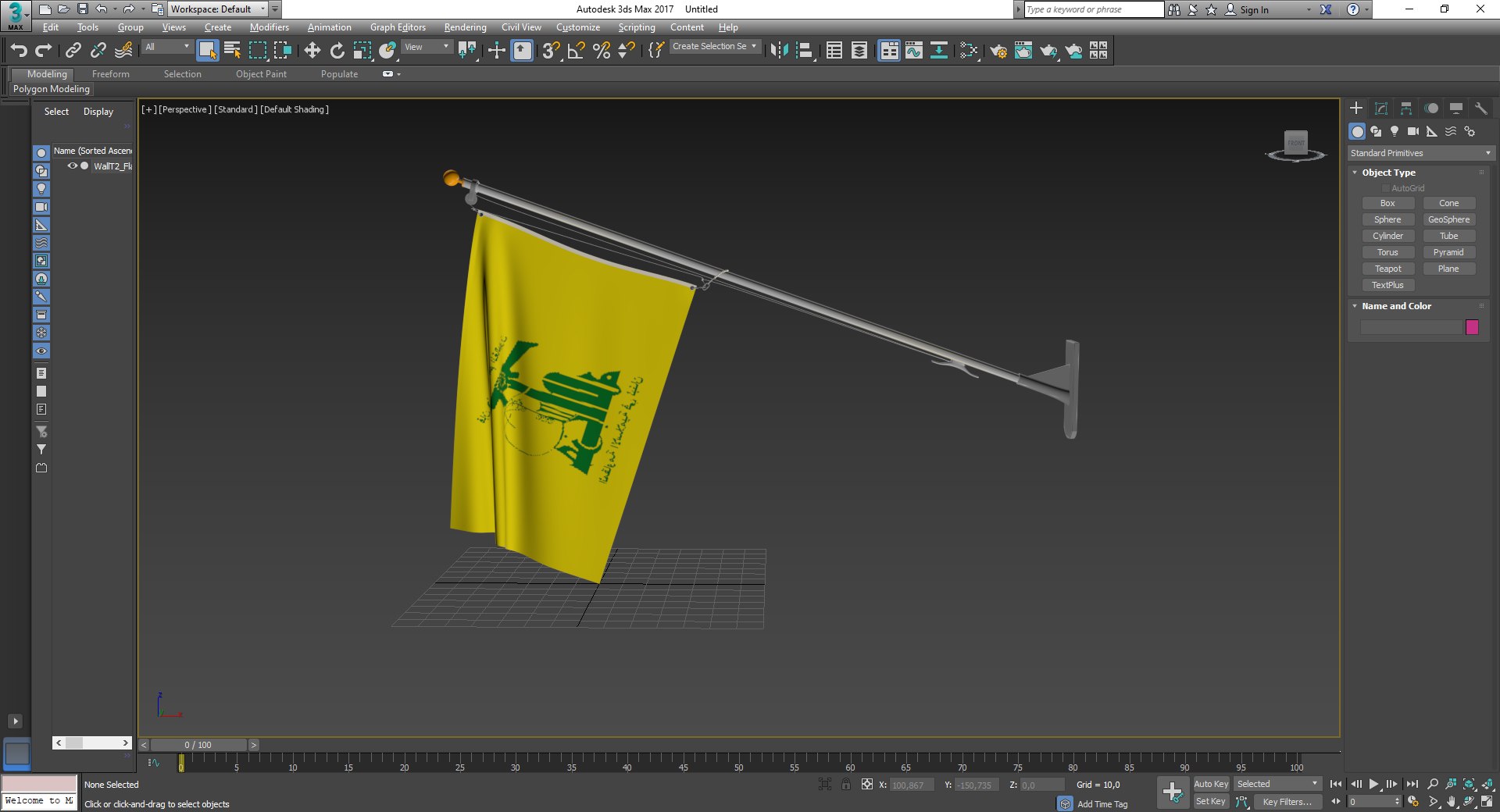 Wall Flag Hezbollah Lebanon T2 3D - TurboSquid 2263432