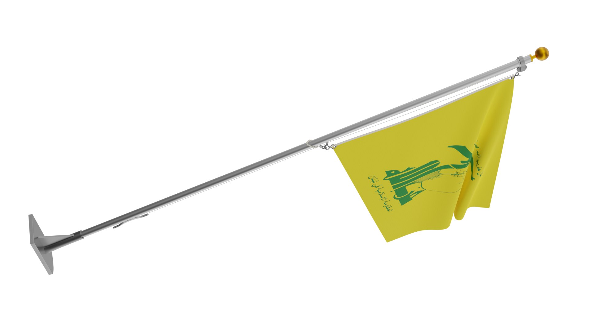 Wall Flag Hezbollah Lebanon T2 3D - TurboSquid 2263432