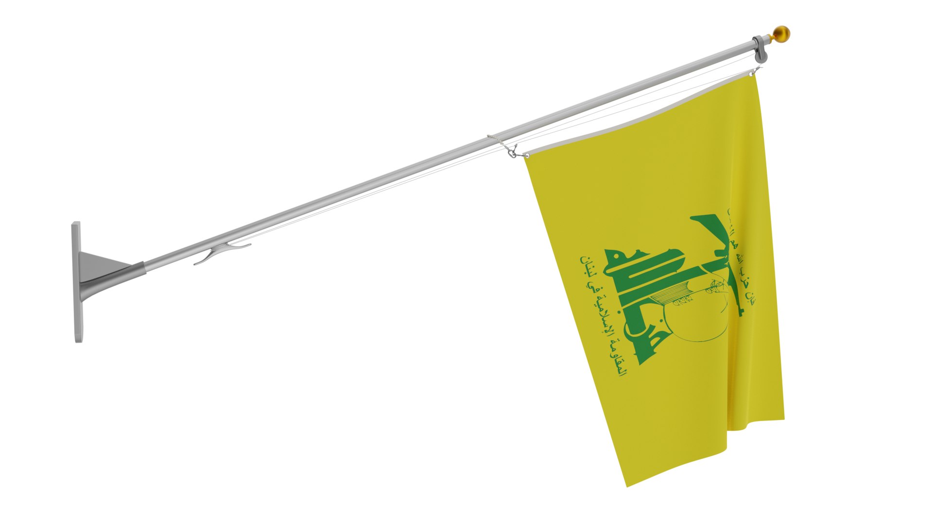 Wall Flag Hezbollah Lebanon T2 3D - TurboSquid 2263432