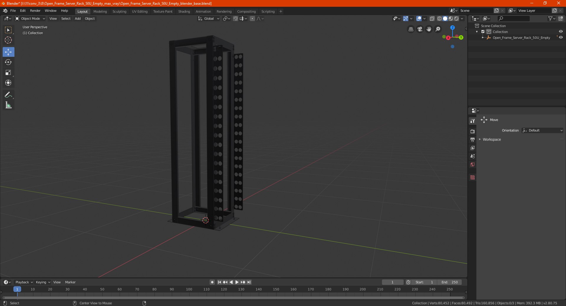 Open Frame Server Rack 50U Empty 3D Model - TurboSquid 1848980