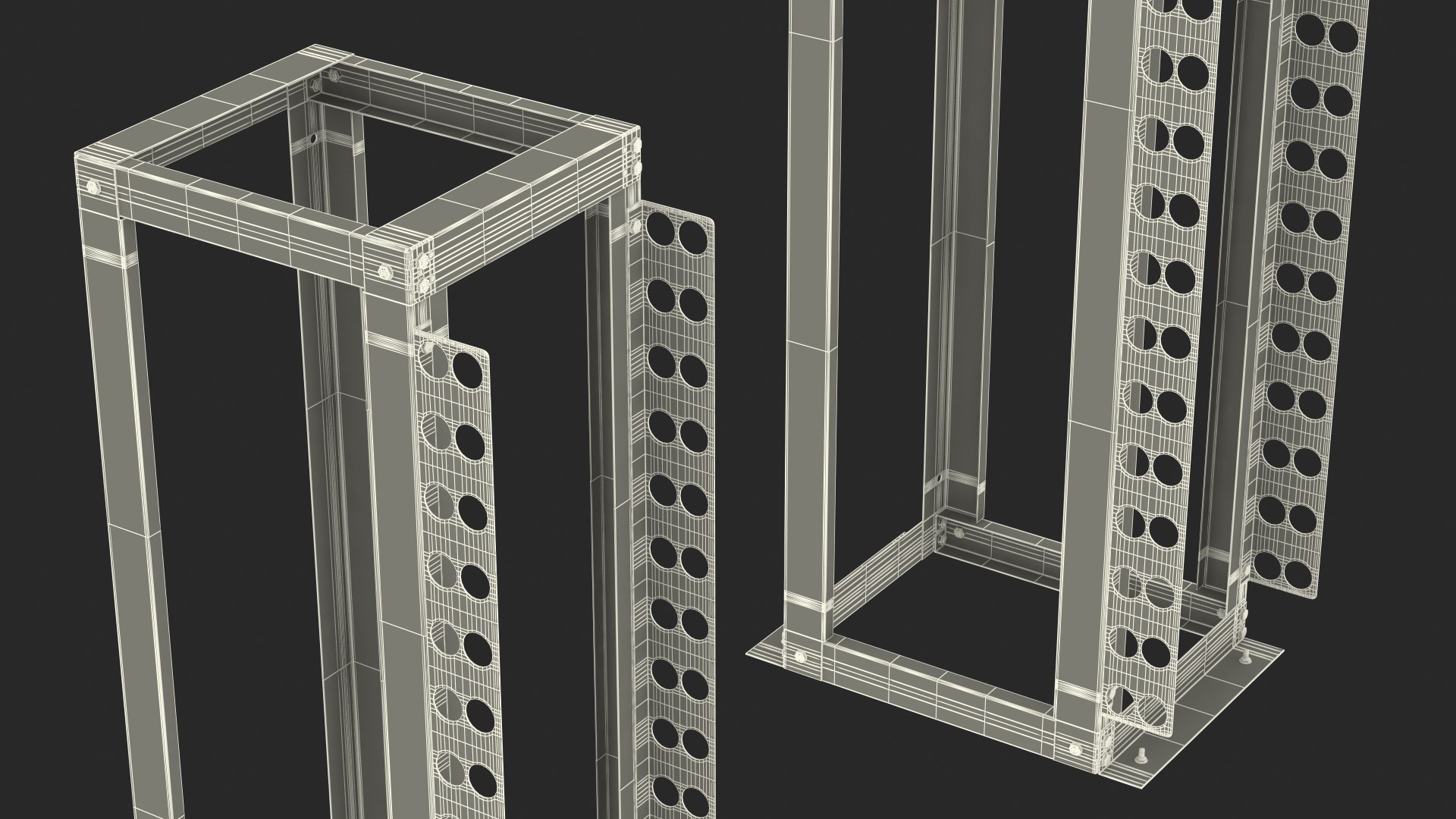 Open Frame Server Rack 50U Empty 3D Model - TurboSquid 1848980