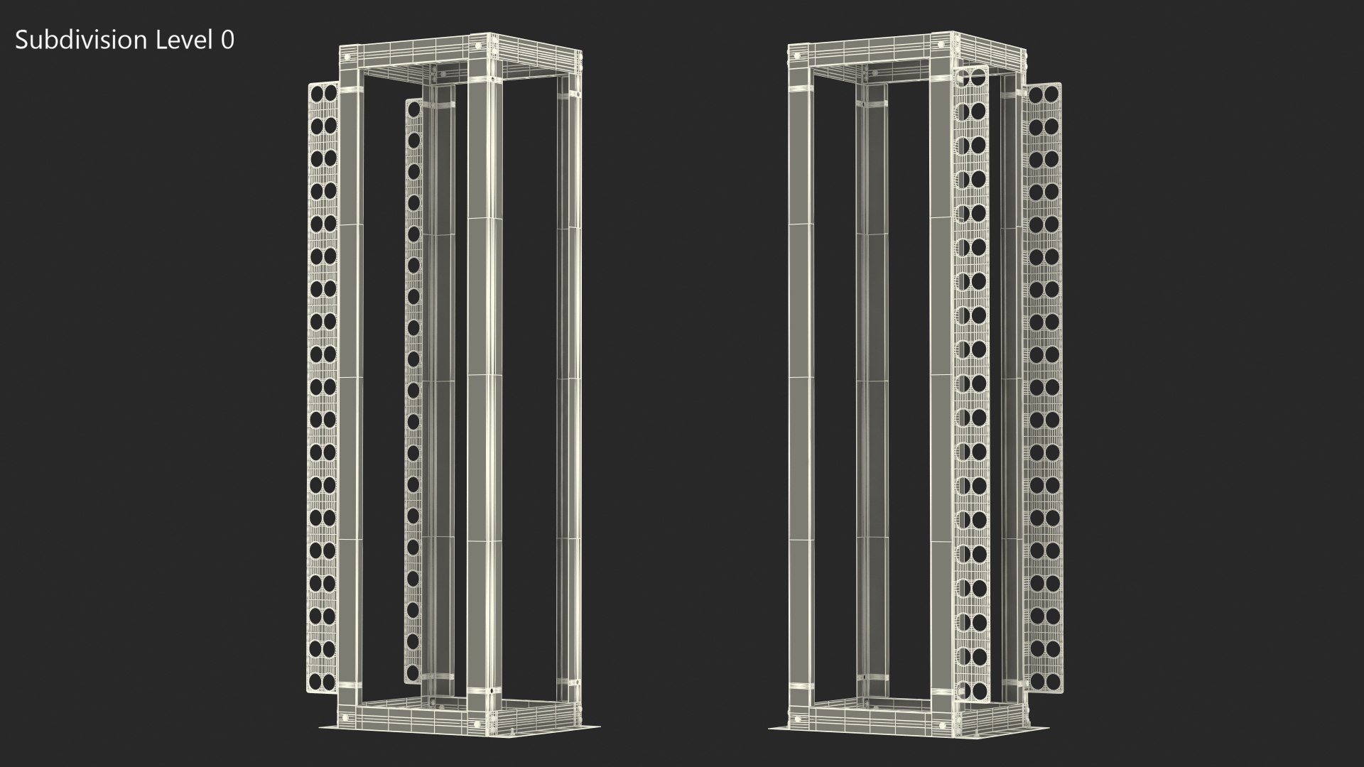 Open Frame Server Rack 50U Empty 3D model - TurboSquid 1848980