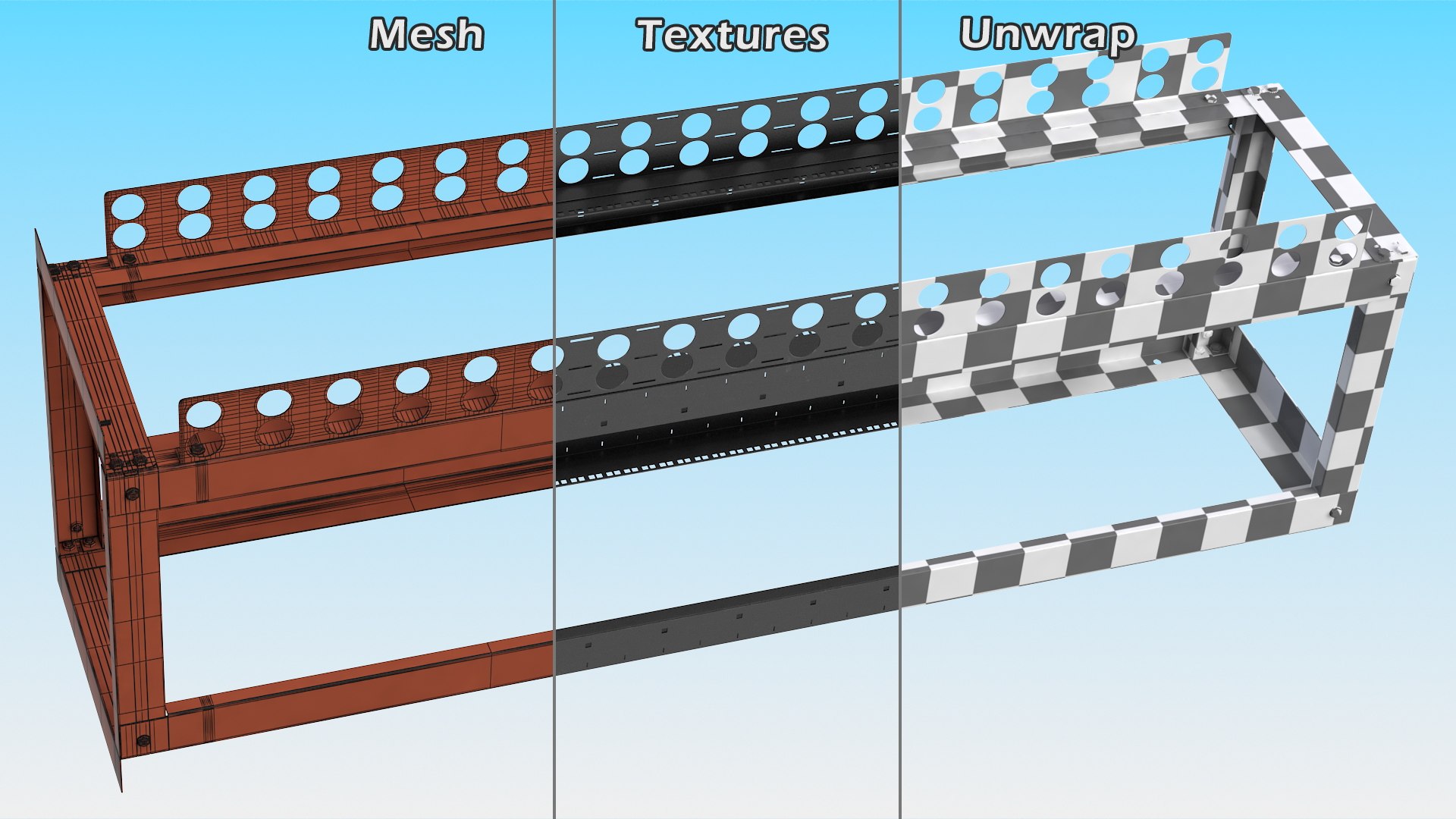 Open Frame Server Rack 50U Empty 3D model - TurboSquid 1848980