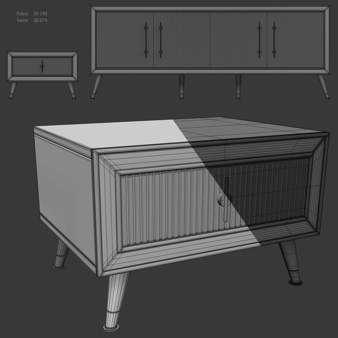 Sideboard And Bedside Table Toprak By Medusa Home 3D - TurboSquid 2099953