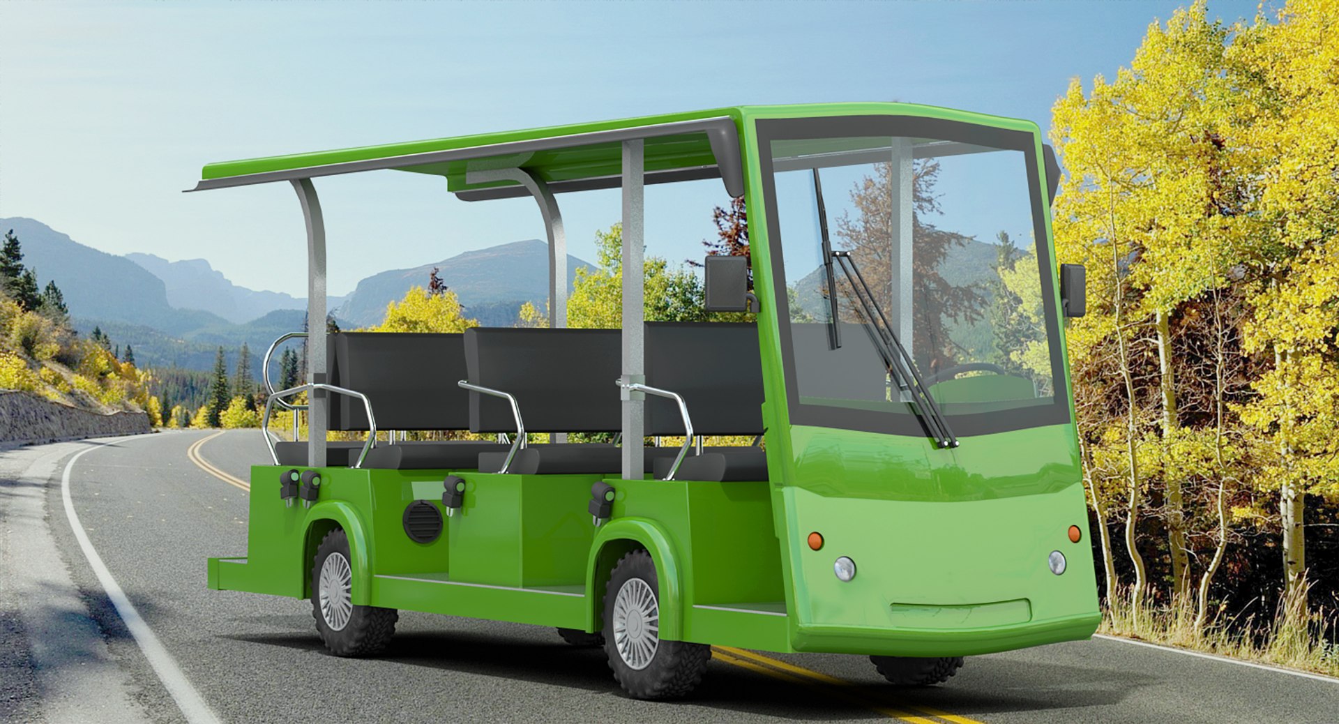 3d obj electric bus