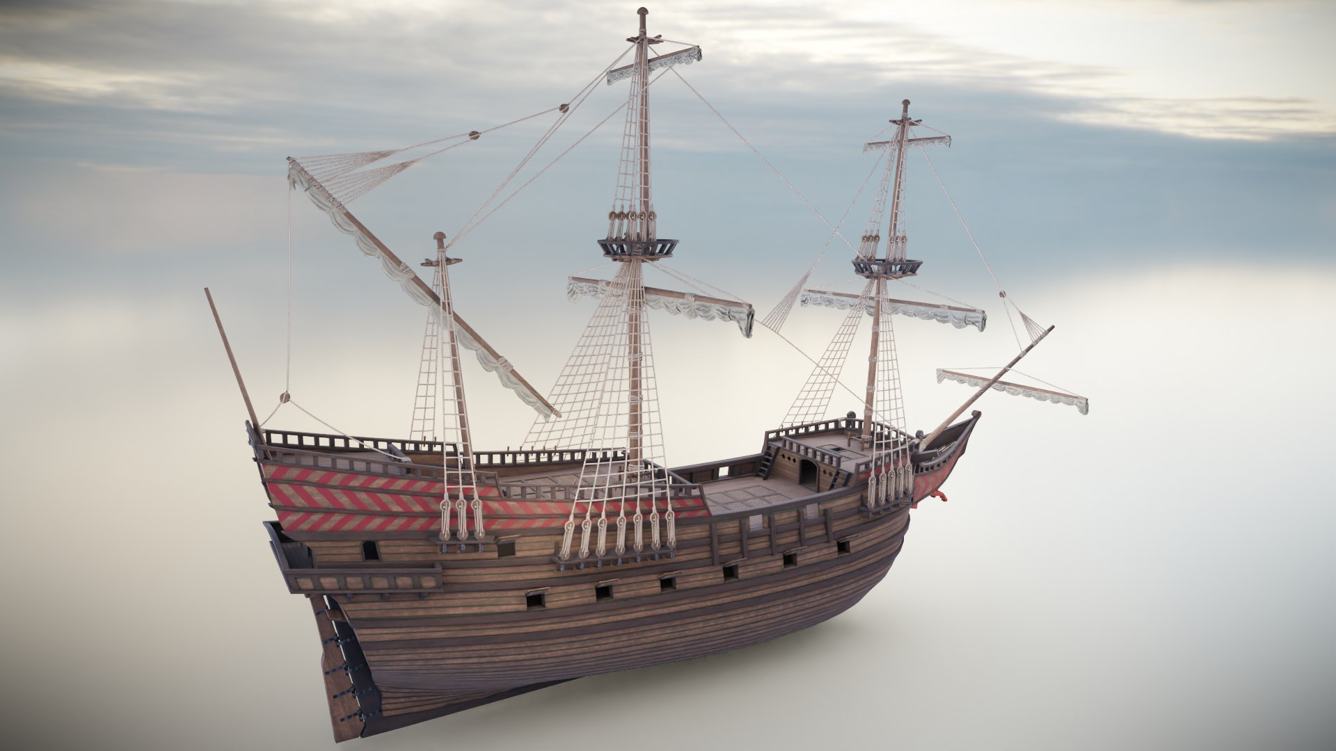 3D Model PBR Medieval Ship Collection - TurboSquid 2187301