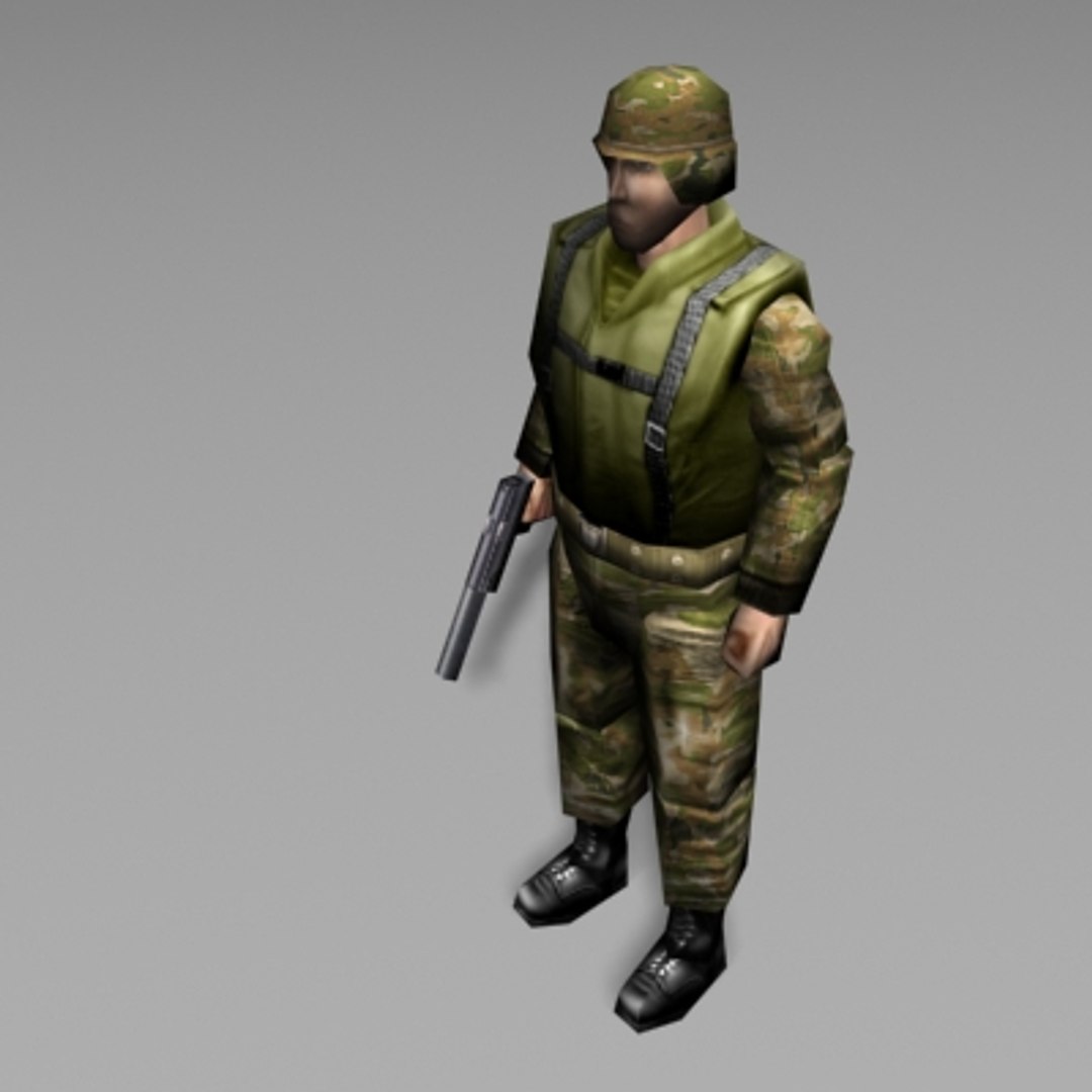 3d military soldier character model