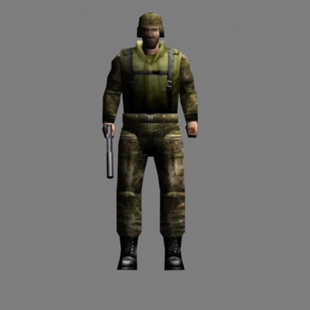 3d military soldier character model