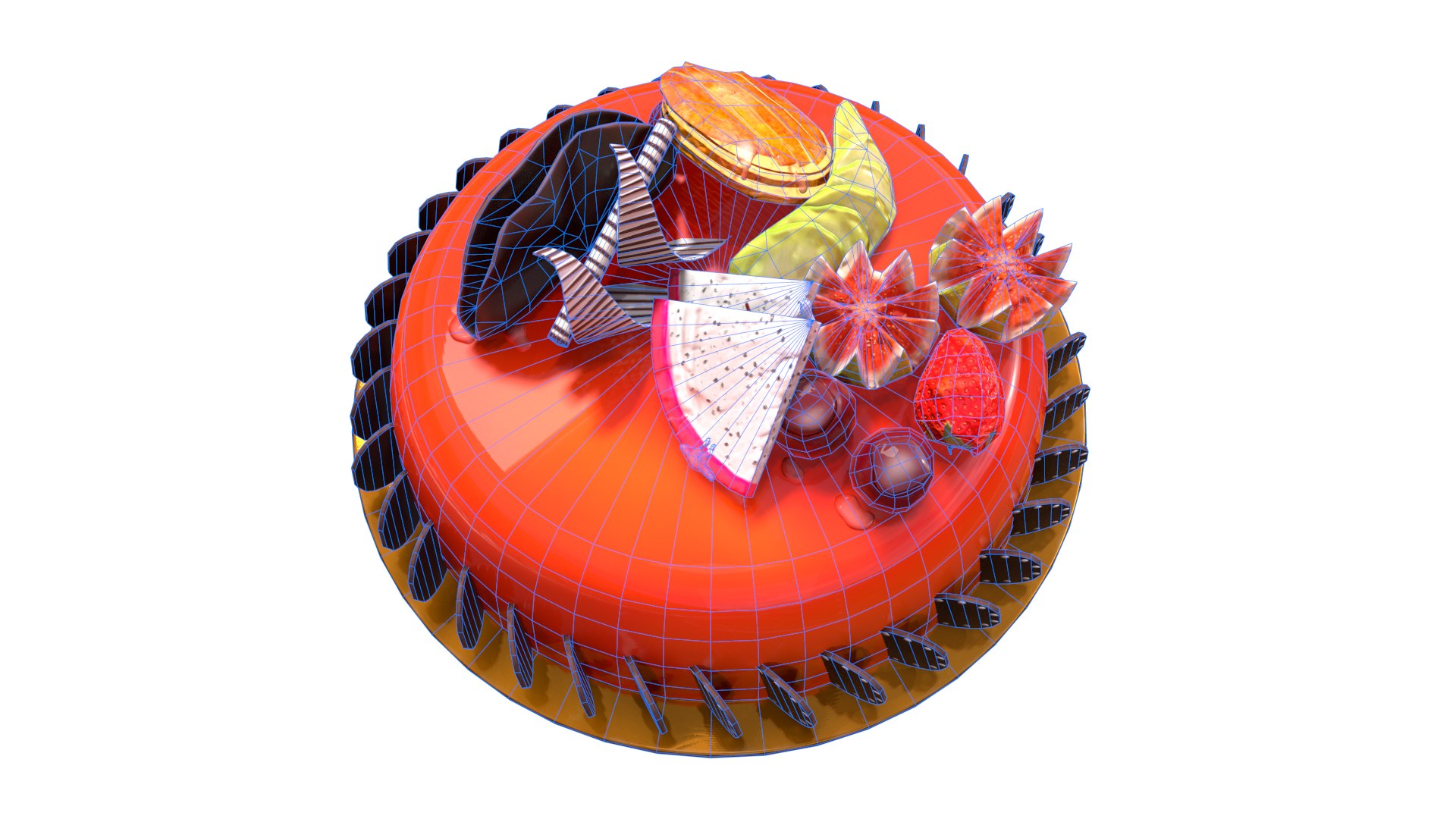 3D Fruits Cake - TurboSquid 2010794