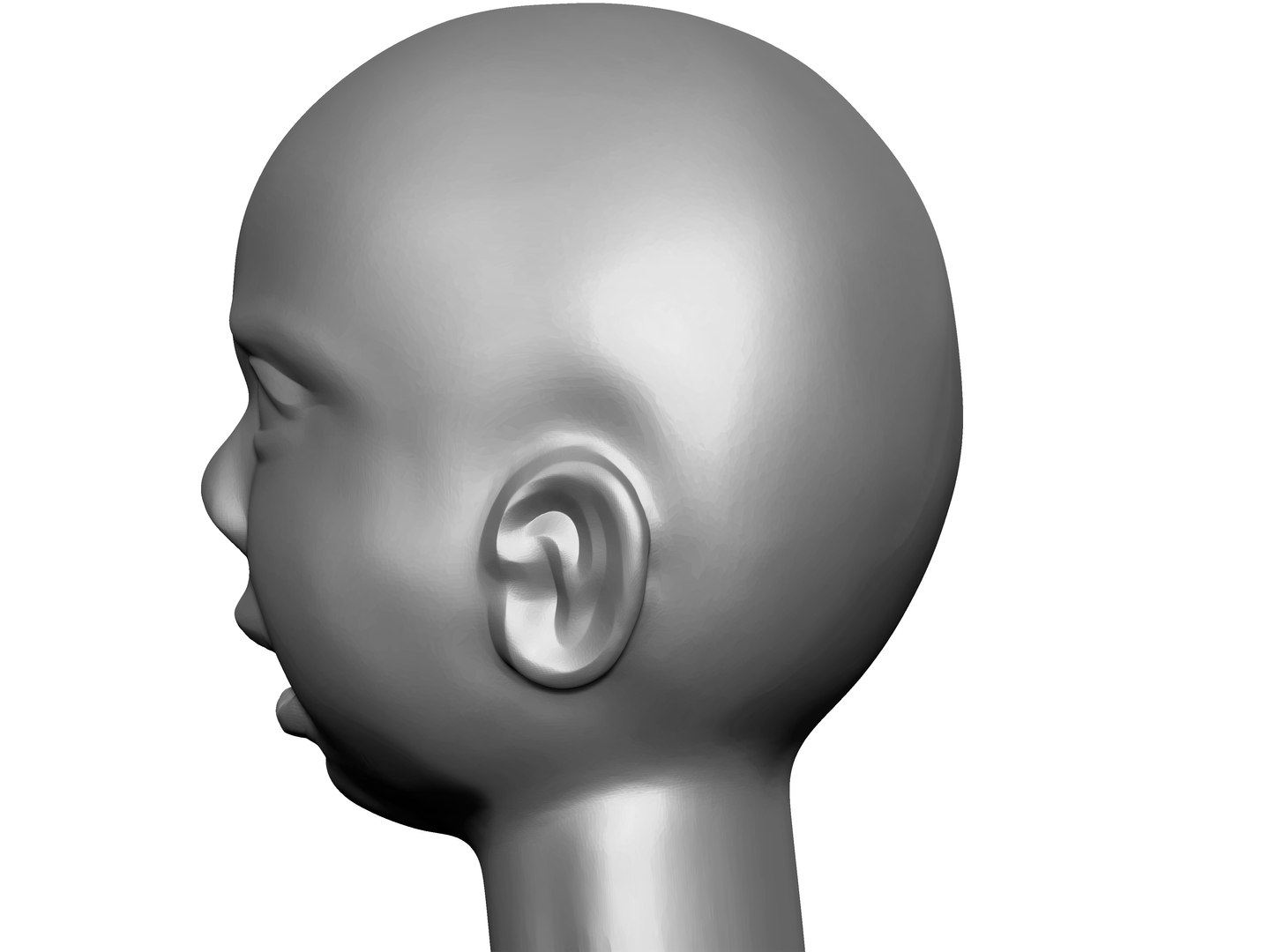 Crying Baby Head Doll Toy 3D Model - TurboSquid 1966347