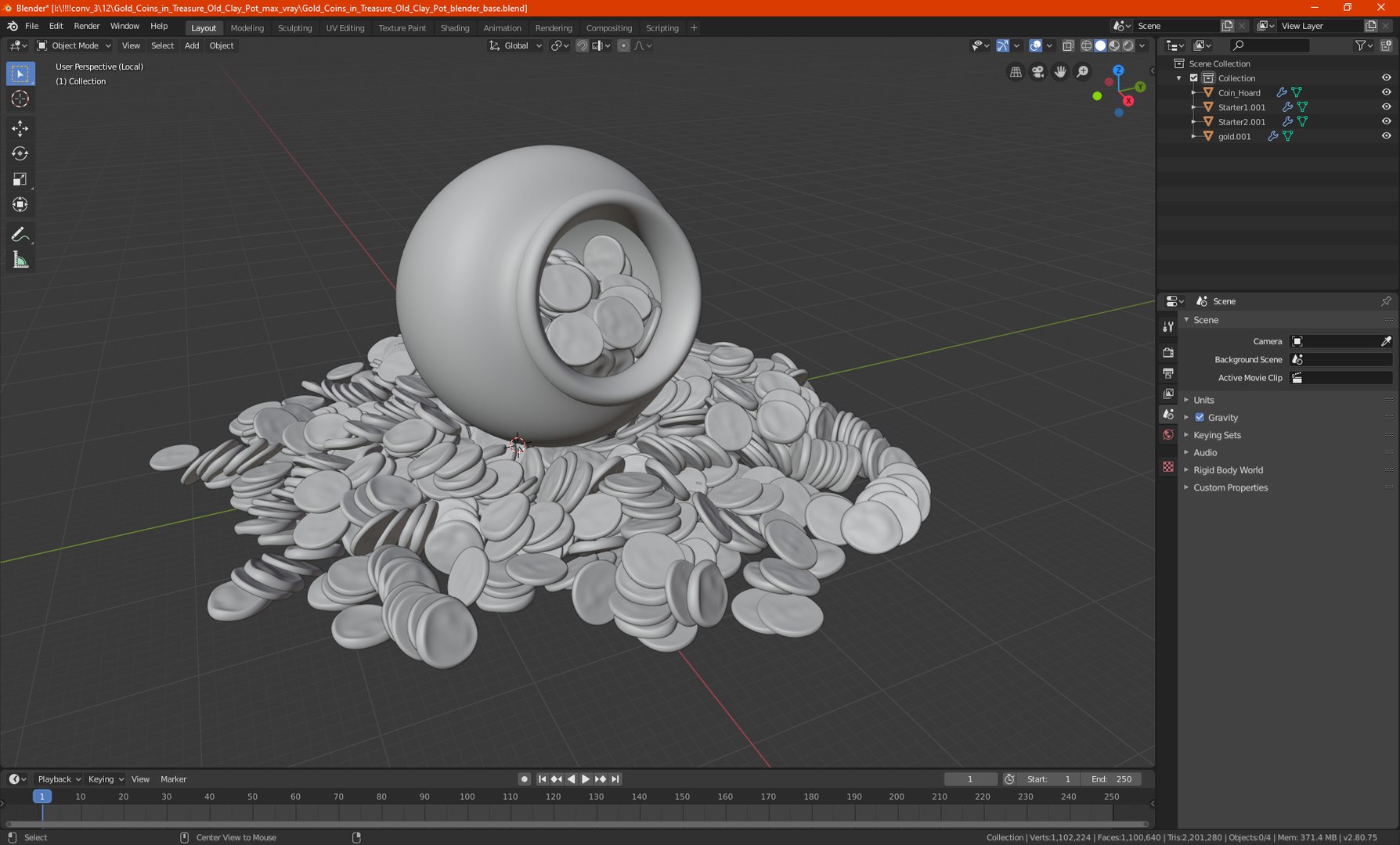 3D Gold Coins in Treasure Old Clay Pot - TurboSquid 1997411