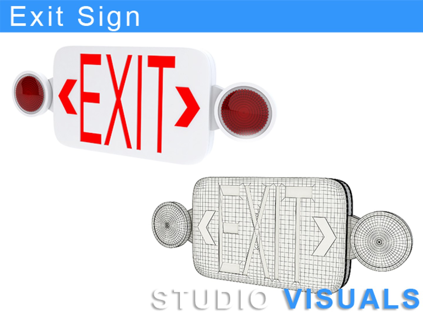 3d exit sign model