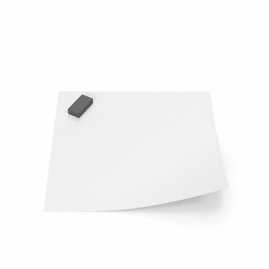 Sticky Note With Magnet 3D Model - TurboSquid 1852552