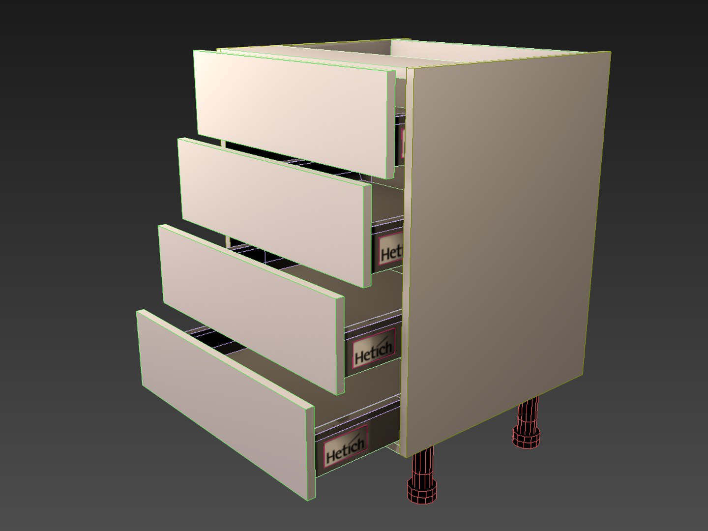 Drawer Pack 4 Base 3d Model