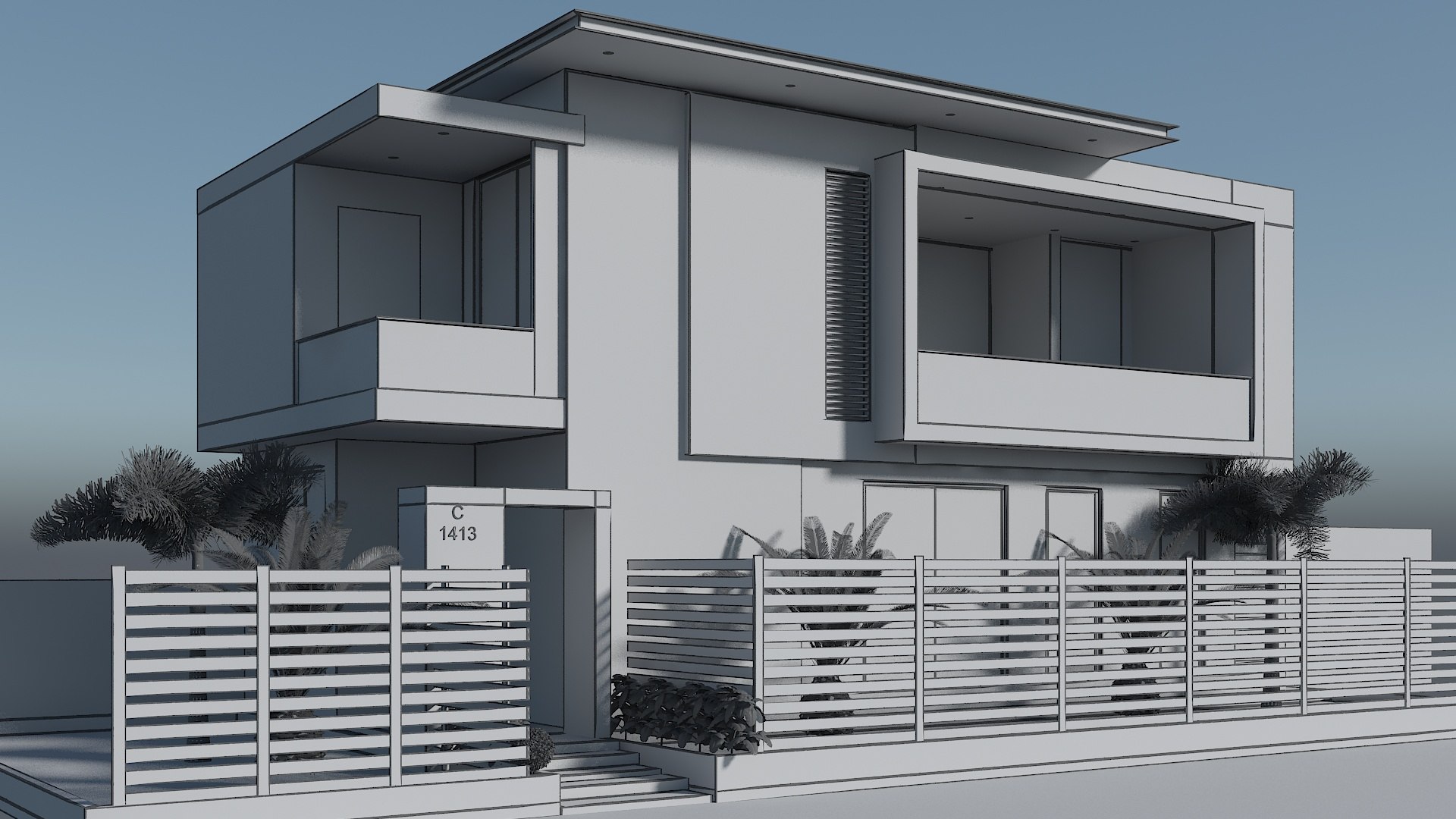 3D Model EXTERIRO MODERN VRAY HOME - TurboSquid 2084212