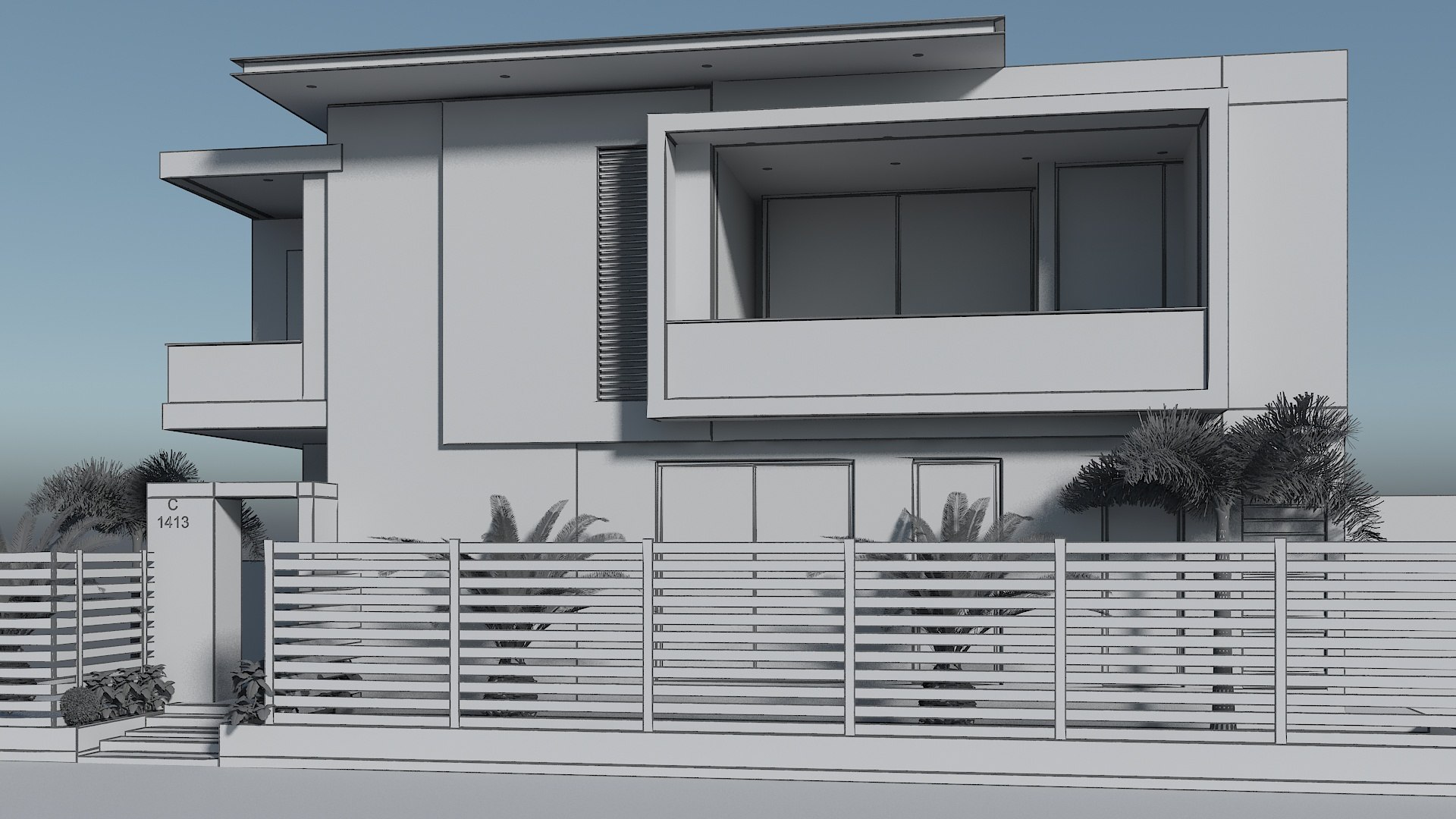 3D Model EXTERIRO MODERN VRAY HOME - TurboSquid 2084212