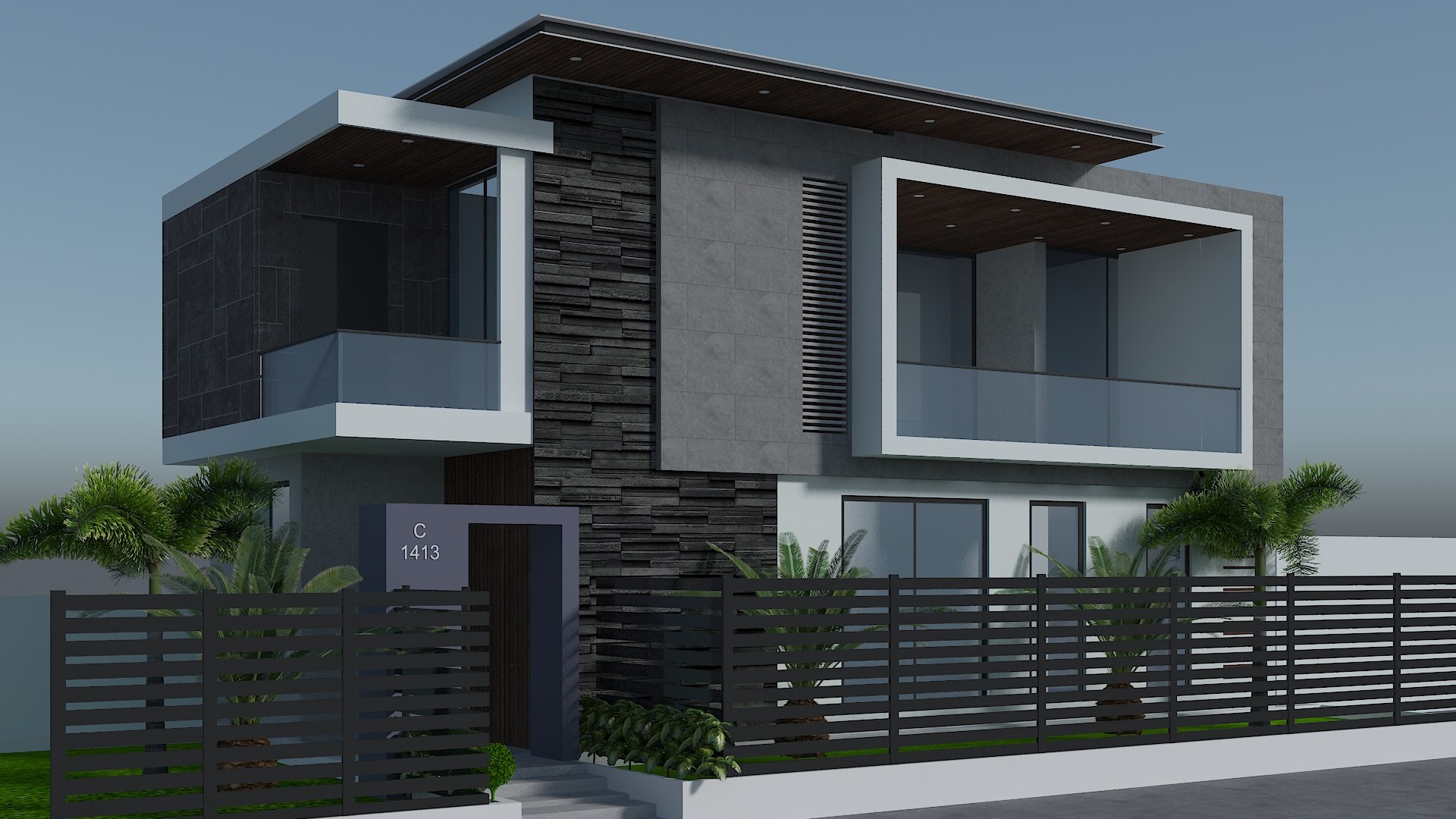 3D Model EXTERIRO MODERN VRAY HOME - TurboSquid 2084212