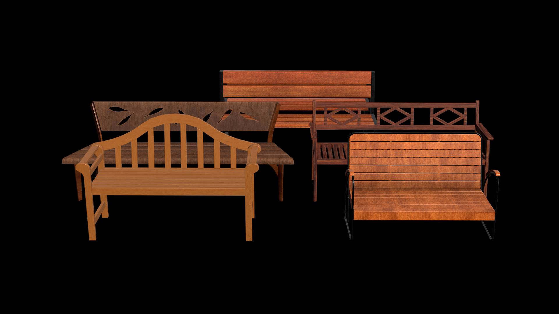 Bench Pack Model - TurboSquid 2342768