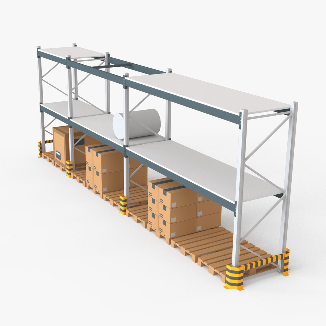 Storage shelf industry low poly model - TurboSquid 1997817