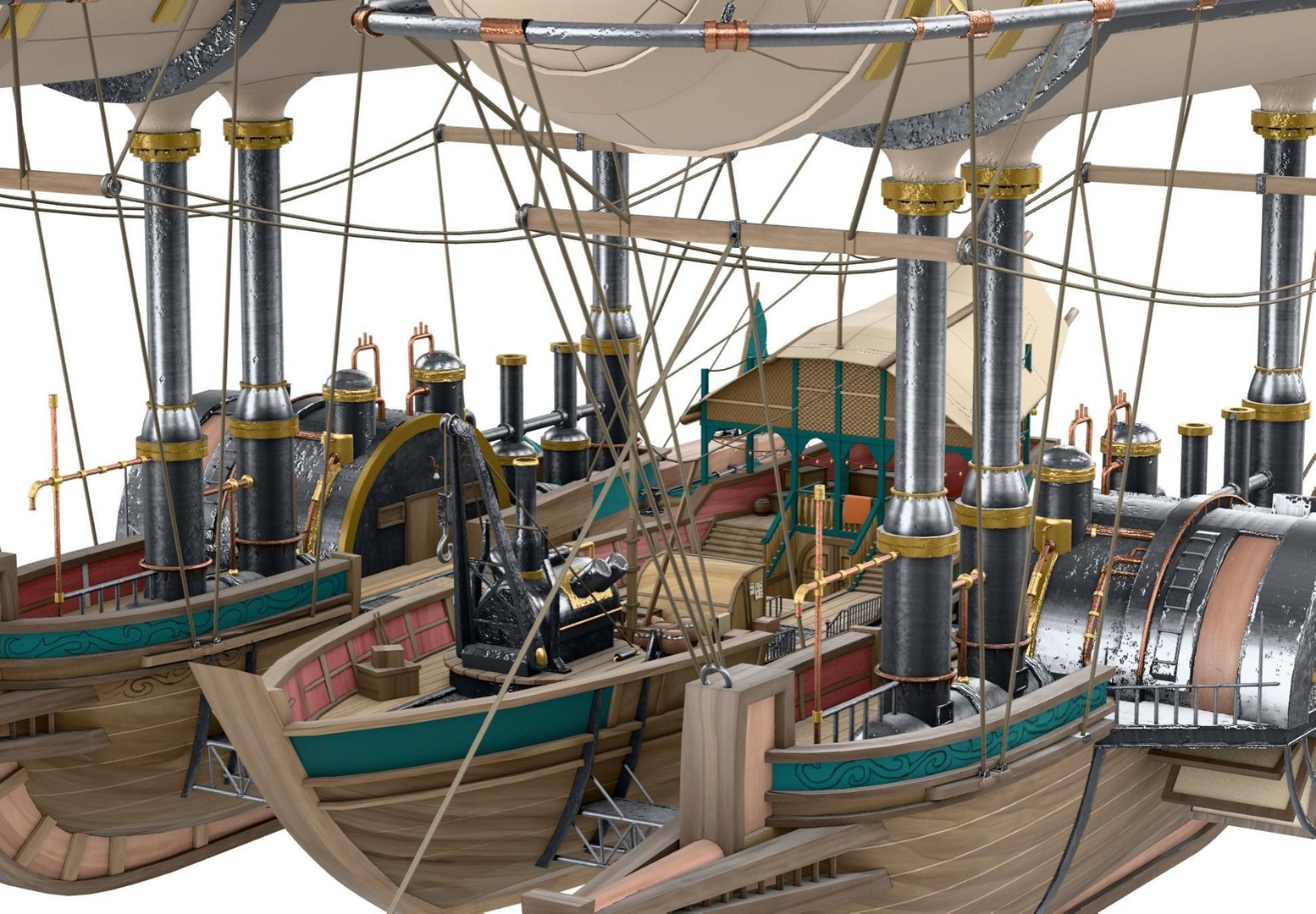 Steampunk Flyship 3D Model - TurboSquid 2336885
