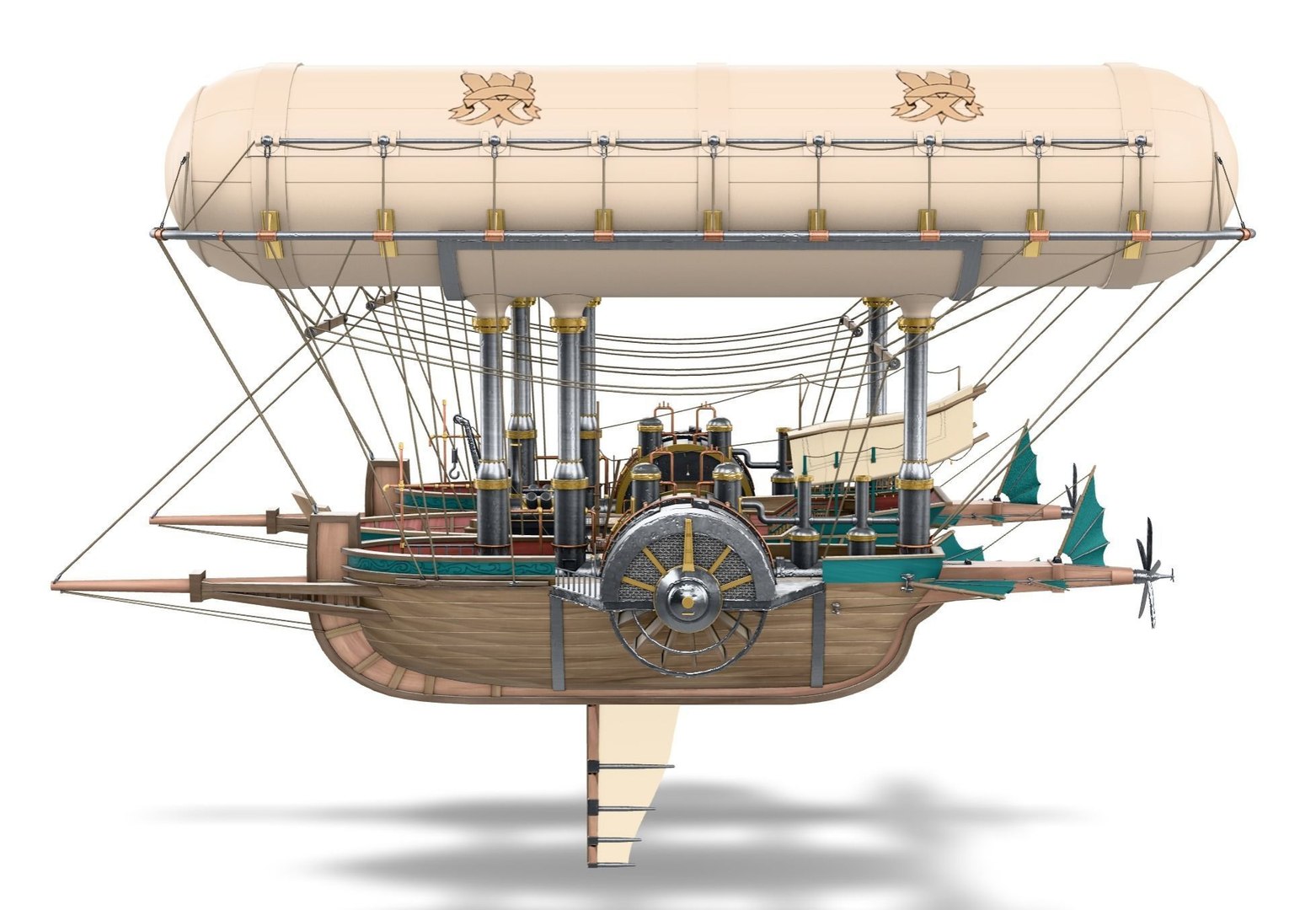 Steampunk Flyship 3D Model - TurboSquid 2336885