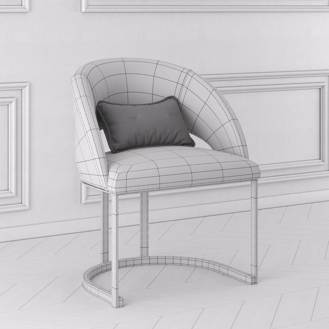Holland Gray Velvet Chair 3D Model - TurboSquid 2290748