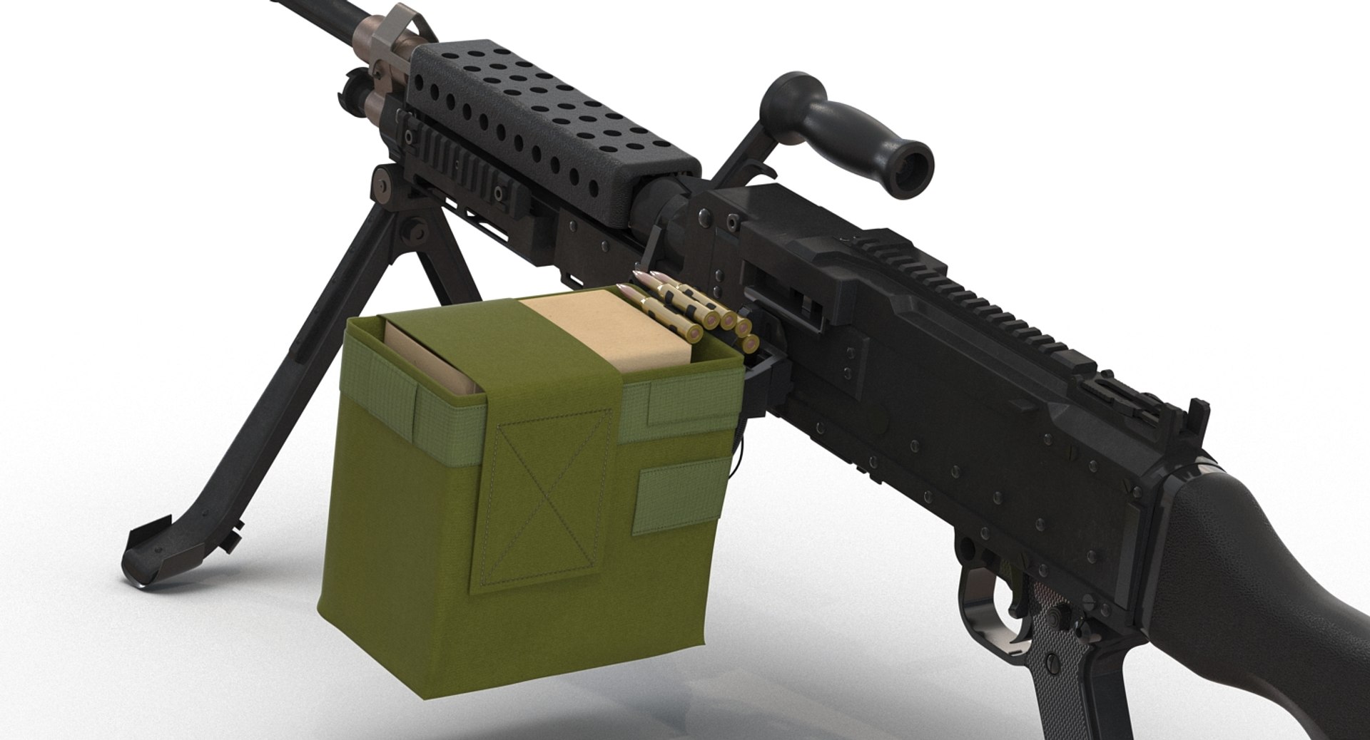 3d m240 machine gun model