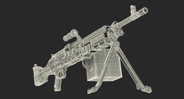3d m240 machine gun model