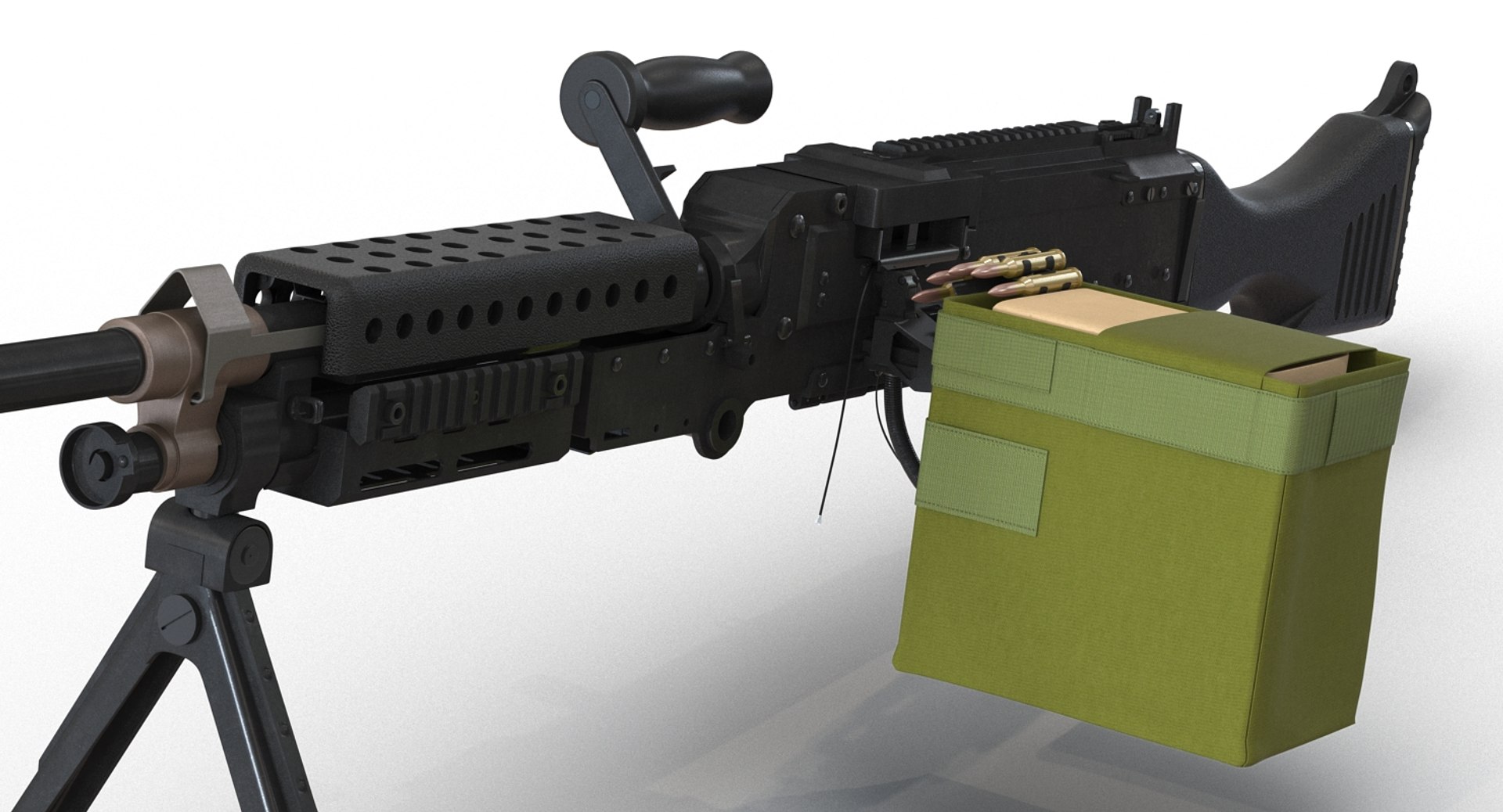3d m240 machine gun model