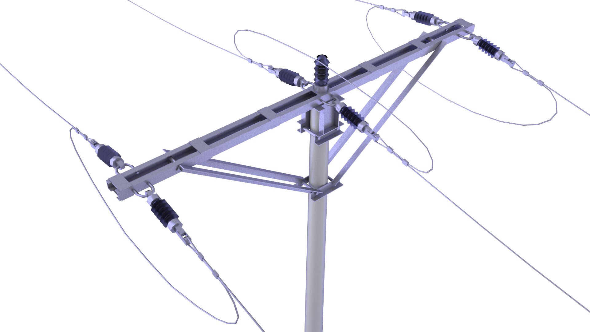 High Voltage Utility Pole Low Poly 18 3D - TurboSquid 1864074