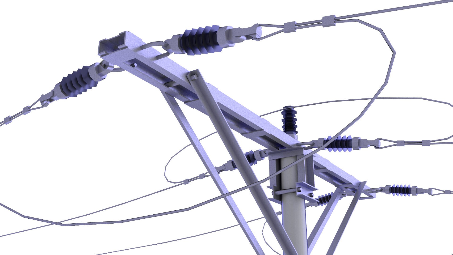 High Voltage Utility Pole Low Poly 18 3D - TurboSquid 1864074